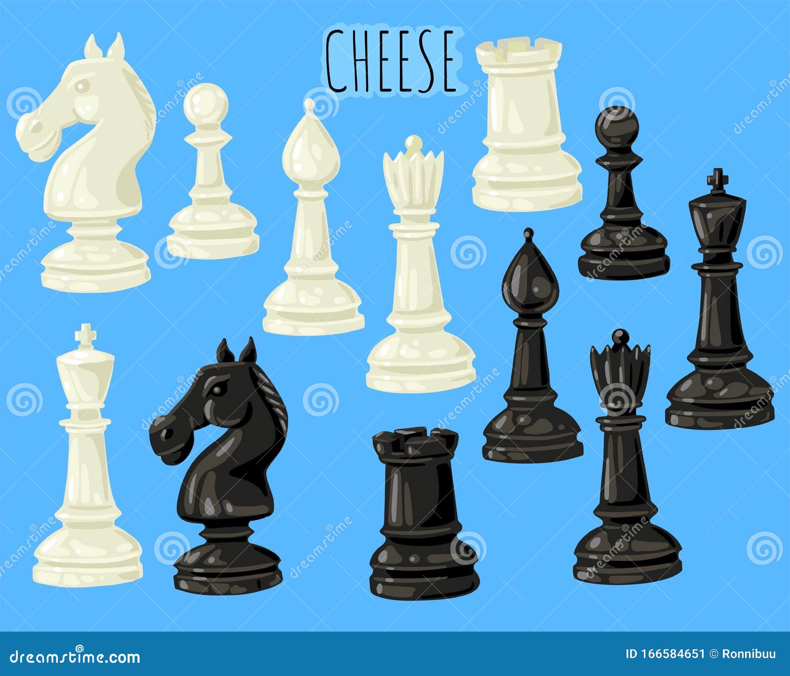 Set of Chess Pieces. Vector Set of Isolated Objects on a Background ...