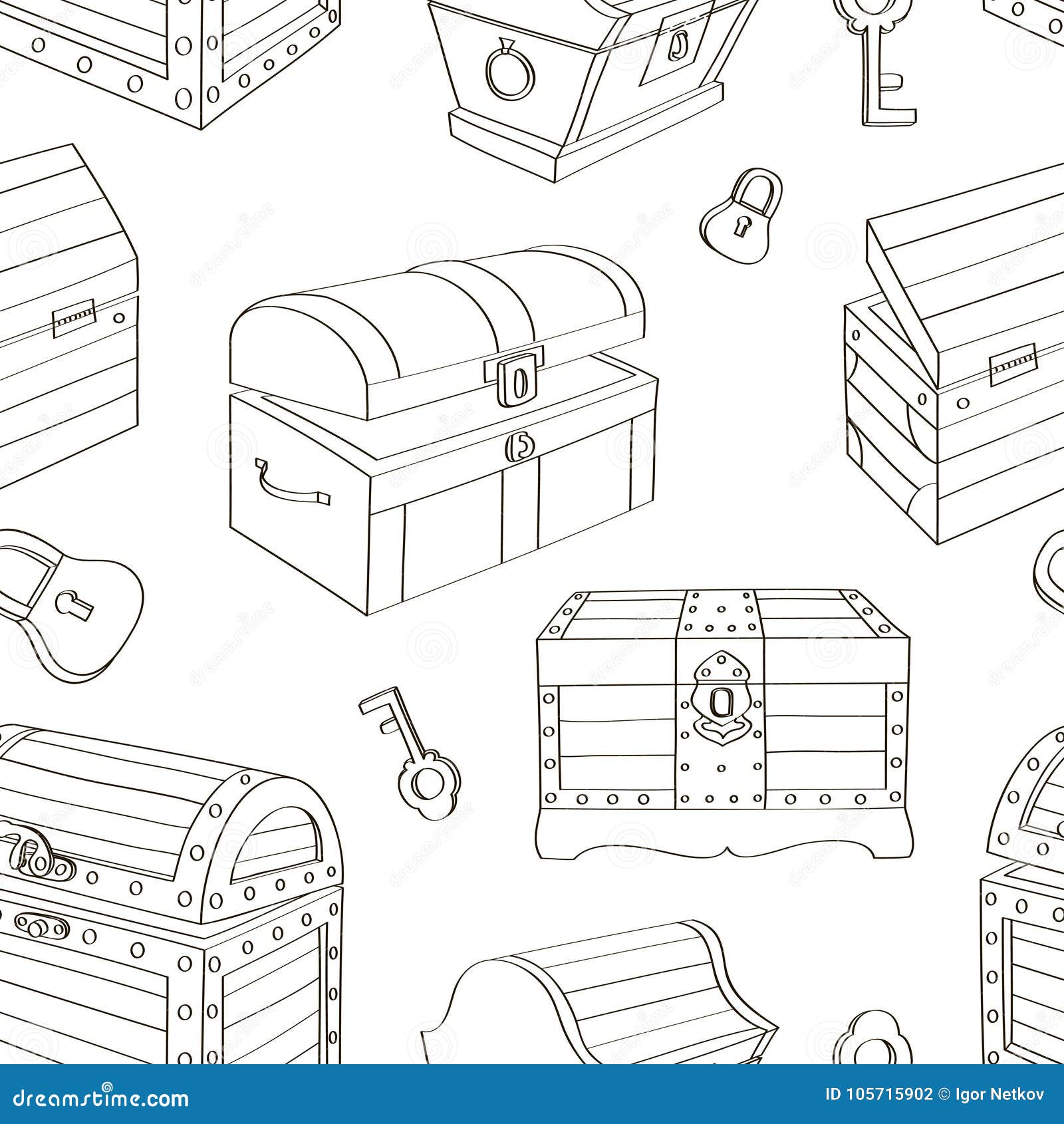 Set of chest pattern stock vector. Illustration of icon - 105715902