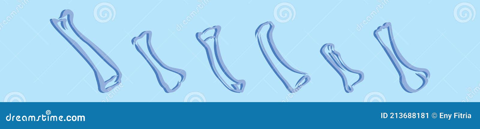 Set of Chicken Bone Cartoon Icon Design Template with Various Models ...