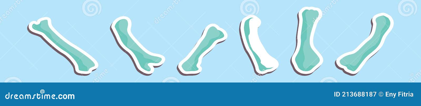 Set of Chicken Bone Cartoon Icon Design Template with Various Models ...