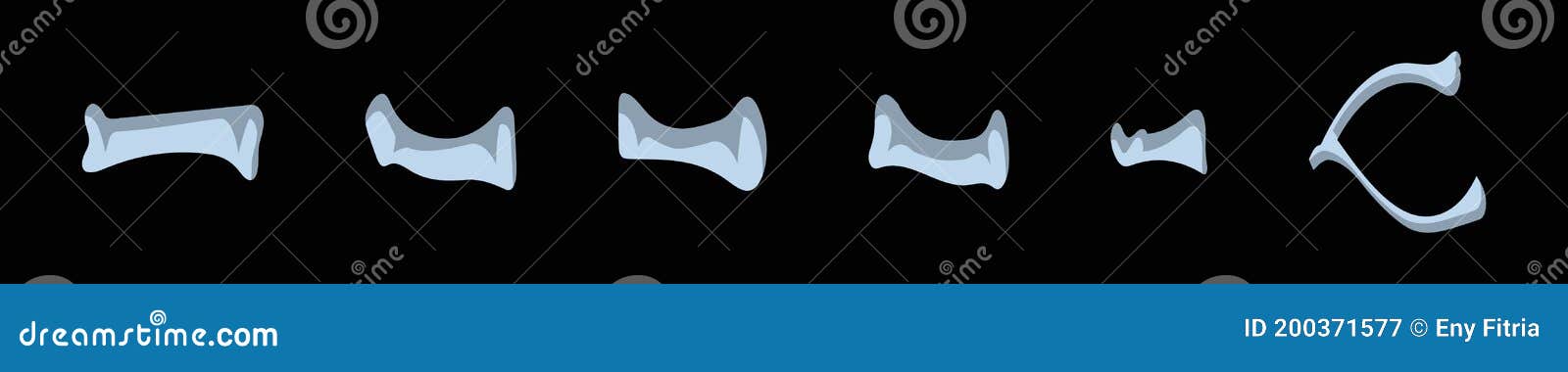 Set of Chicken Bone Cartoon Icon Design Template with Various Models ...