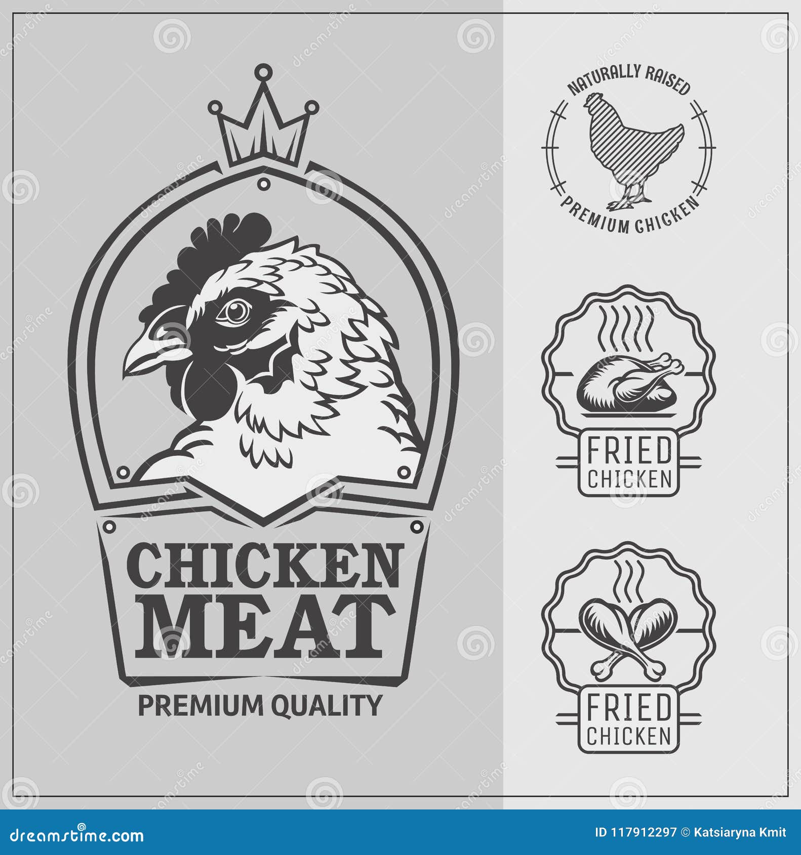 Set of Chicken Labels, Emblems and Design Elements. Stock Vector ...