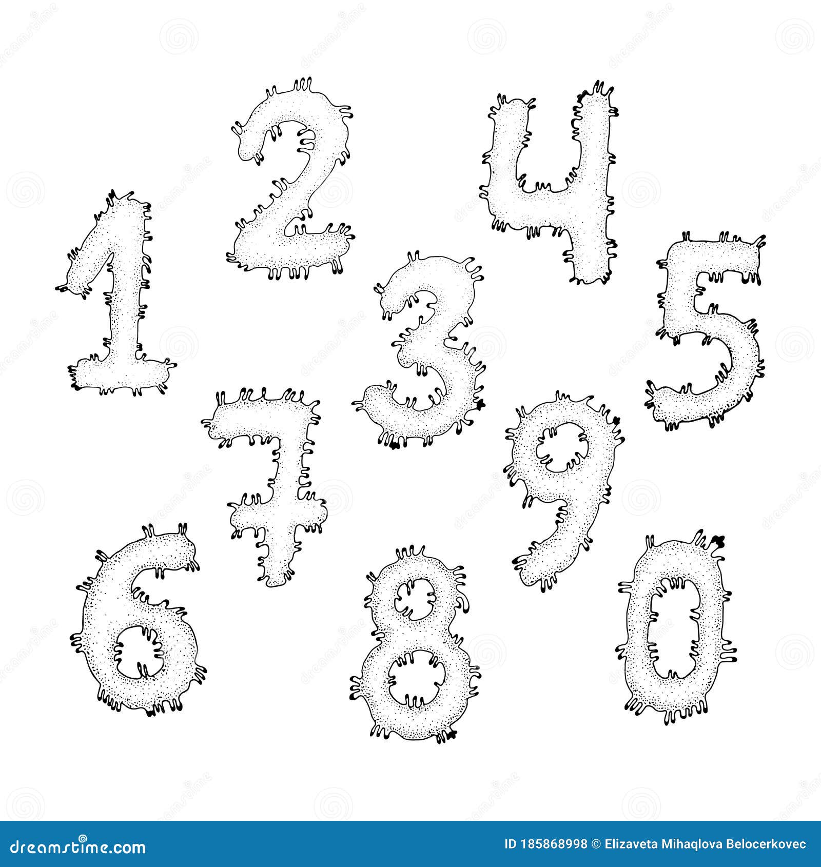 Set of Chicken, Viral Numbers. Hand-drawn Style. Hand-drawn. Vector Set ...