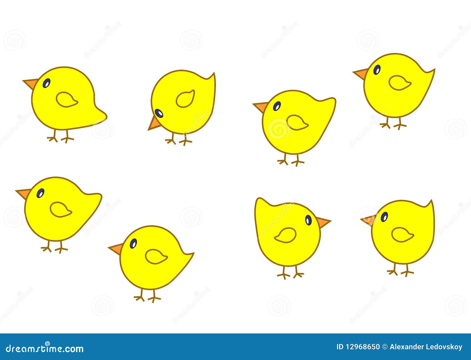 Set of chicks stock vector. Illustration of chicks, isolated - 12968650
