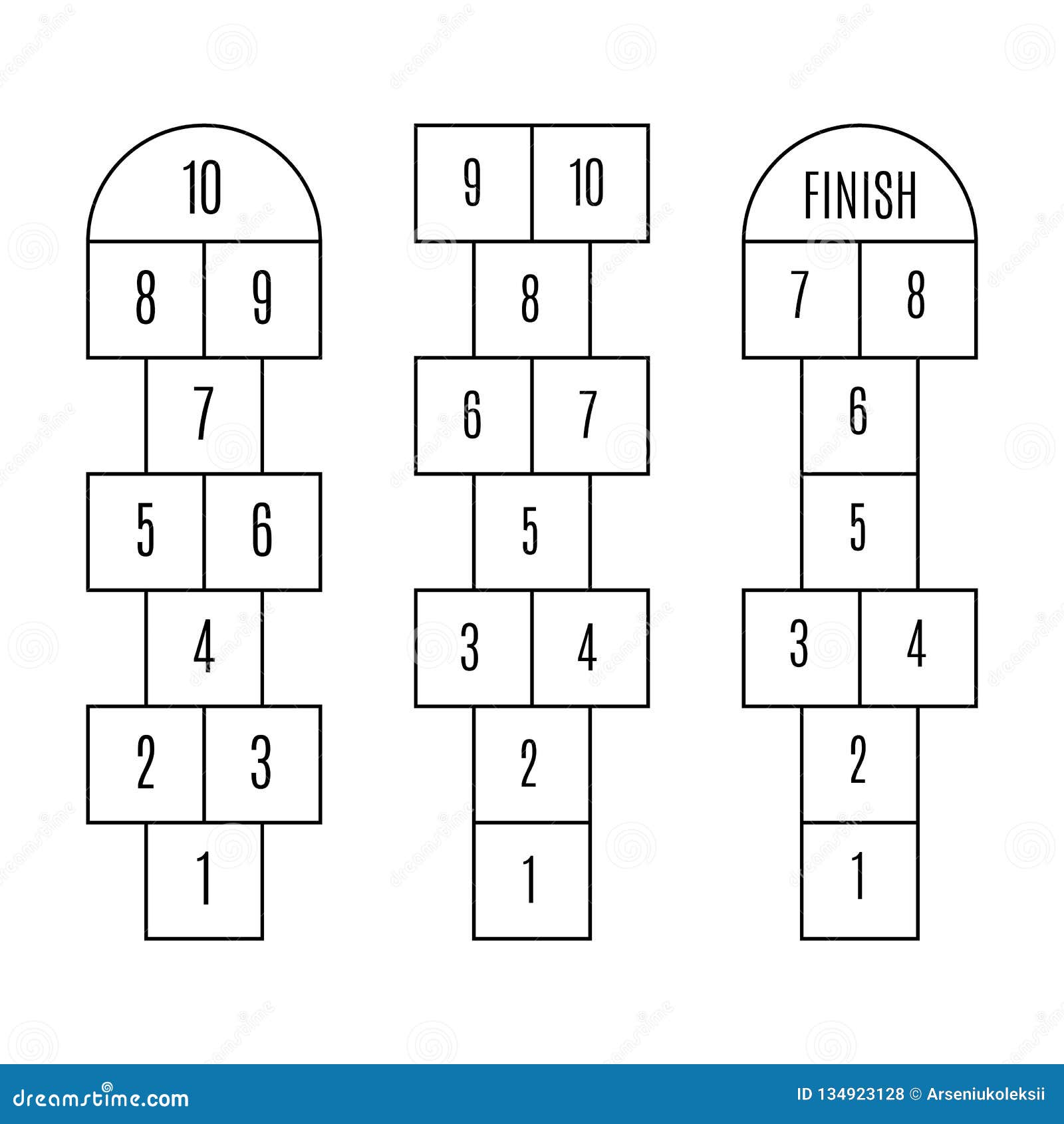 Set of Child Hopscotch Game Templates. Activity and Leisure Stock ...