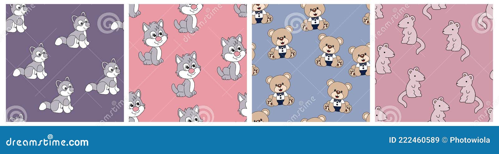 Set of Childish Patterns. Texture for Fabrics, Packaging, Textiles ...