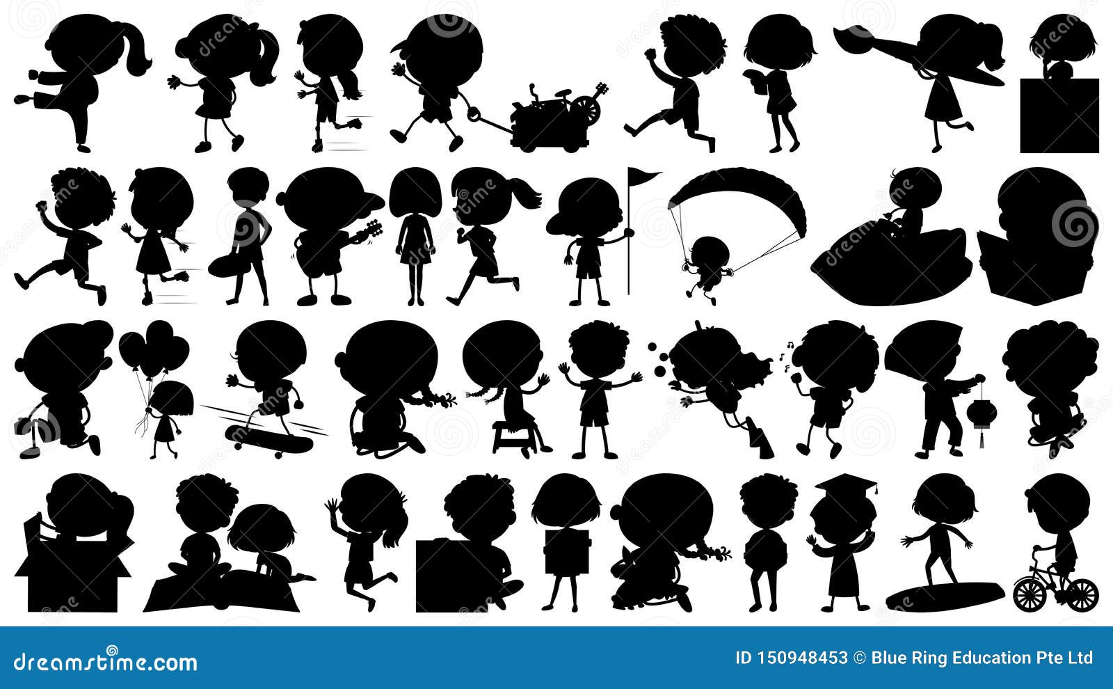 Set of children character stock vector. Illustration of clipart - 150948453