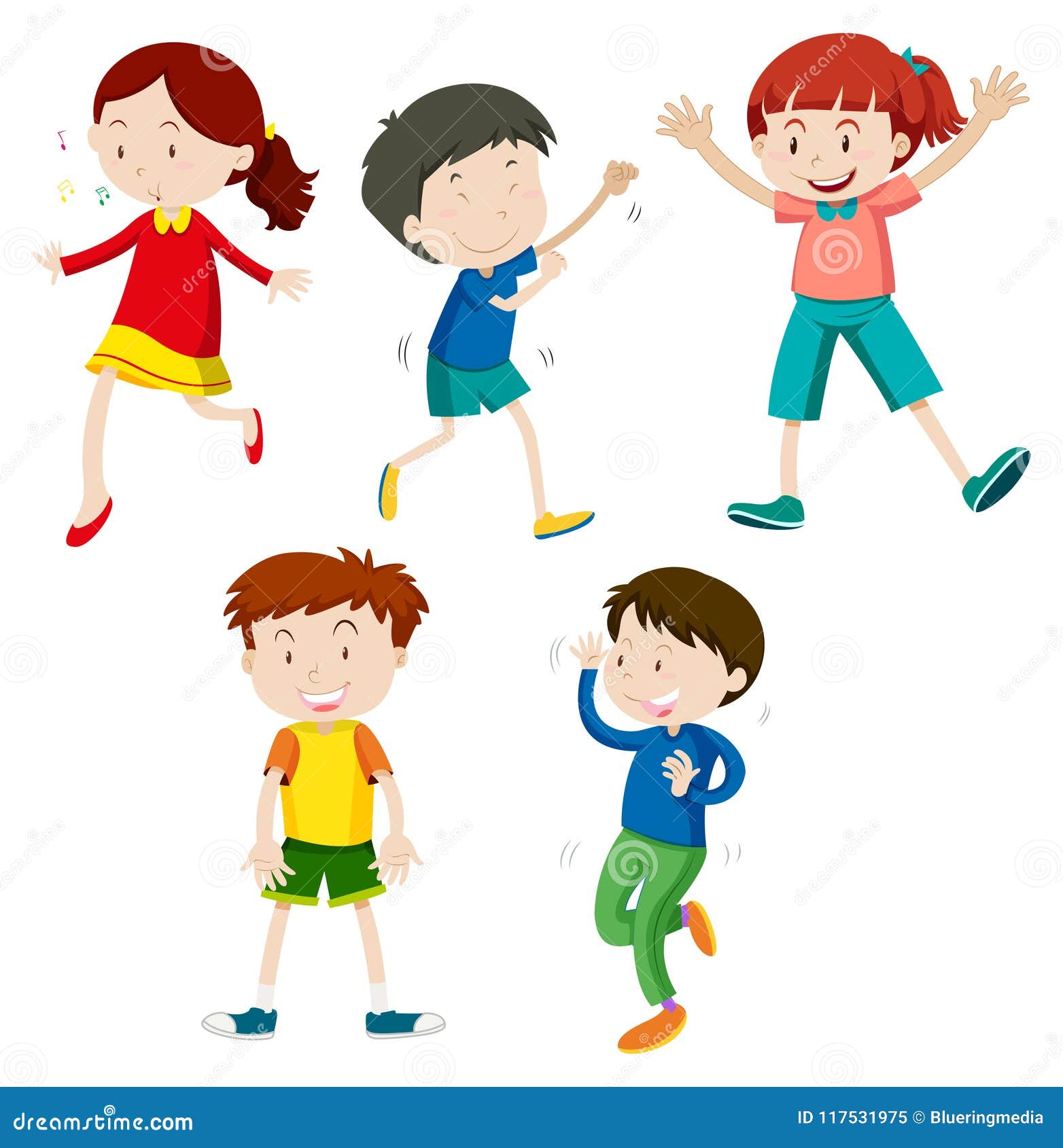 A Set of Children Dancing stock vector. Illustration of dancing - 117531975