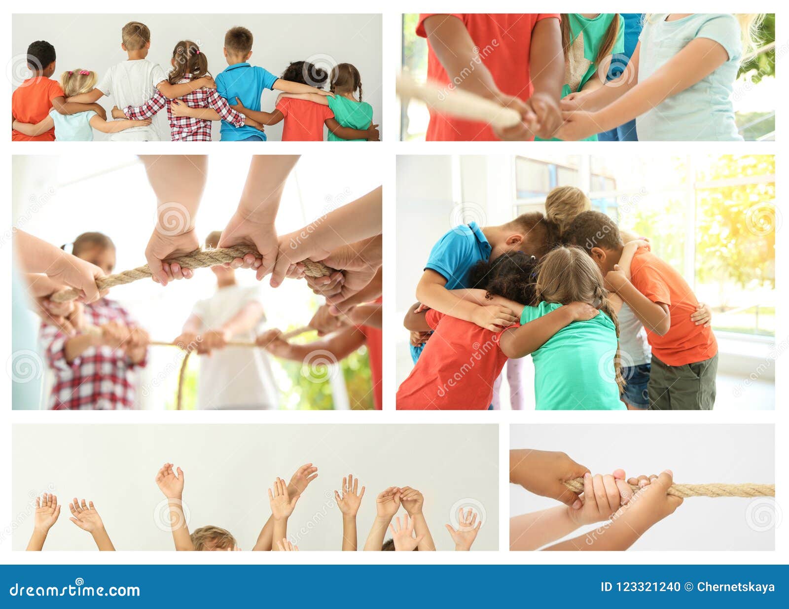 Set with Children Demonstrating Unity Stock Photo - Image of charity ...