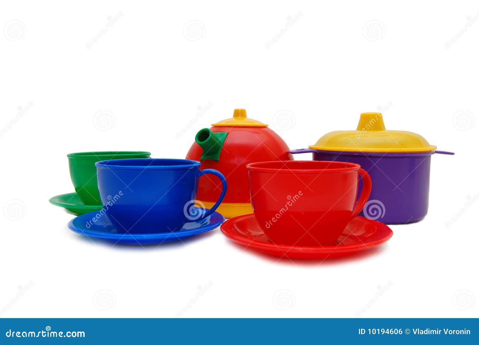 Set of Children Kitchen Ware Stock Photo - Image of cups, teapot: 10194606