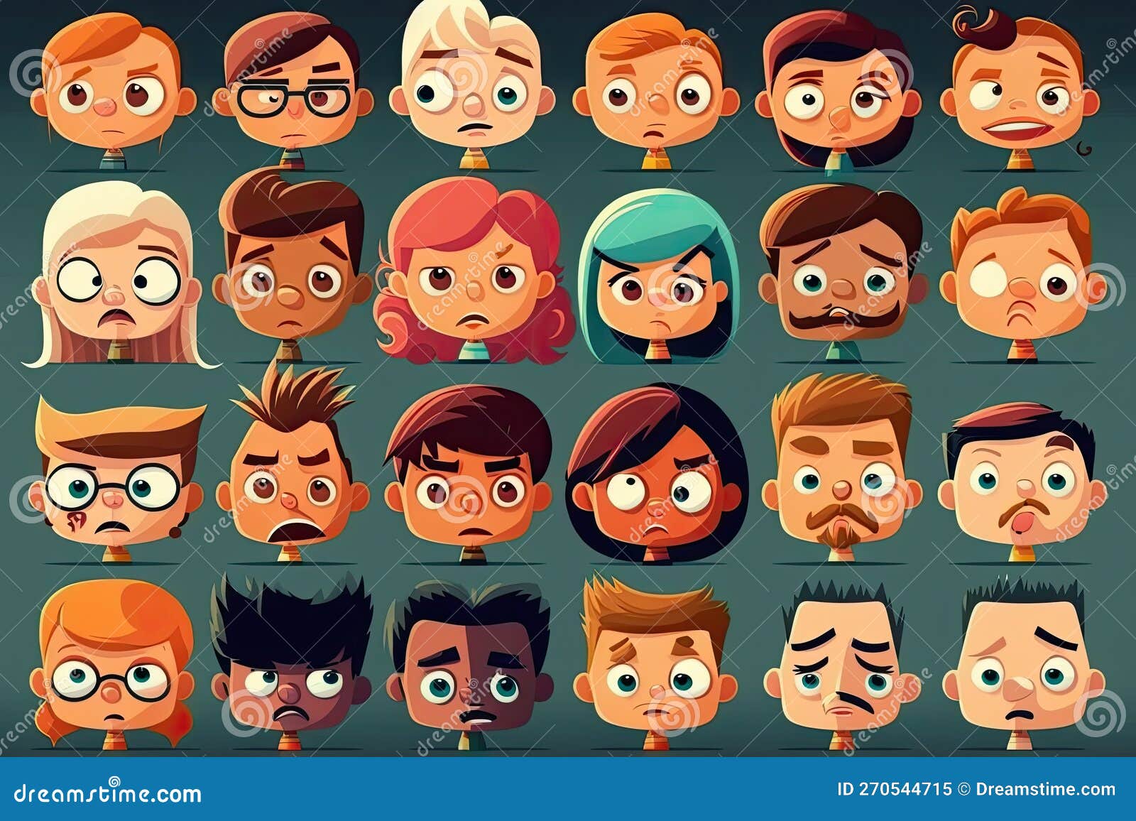 Set of Children S Faces with Different Emotions. Character Design Stock ... Set of Children S Faces with Different Emotions. Character Design Stock ...