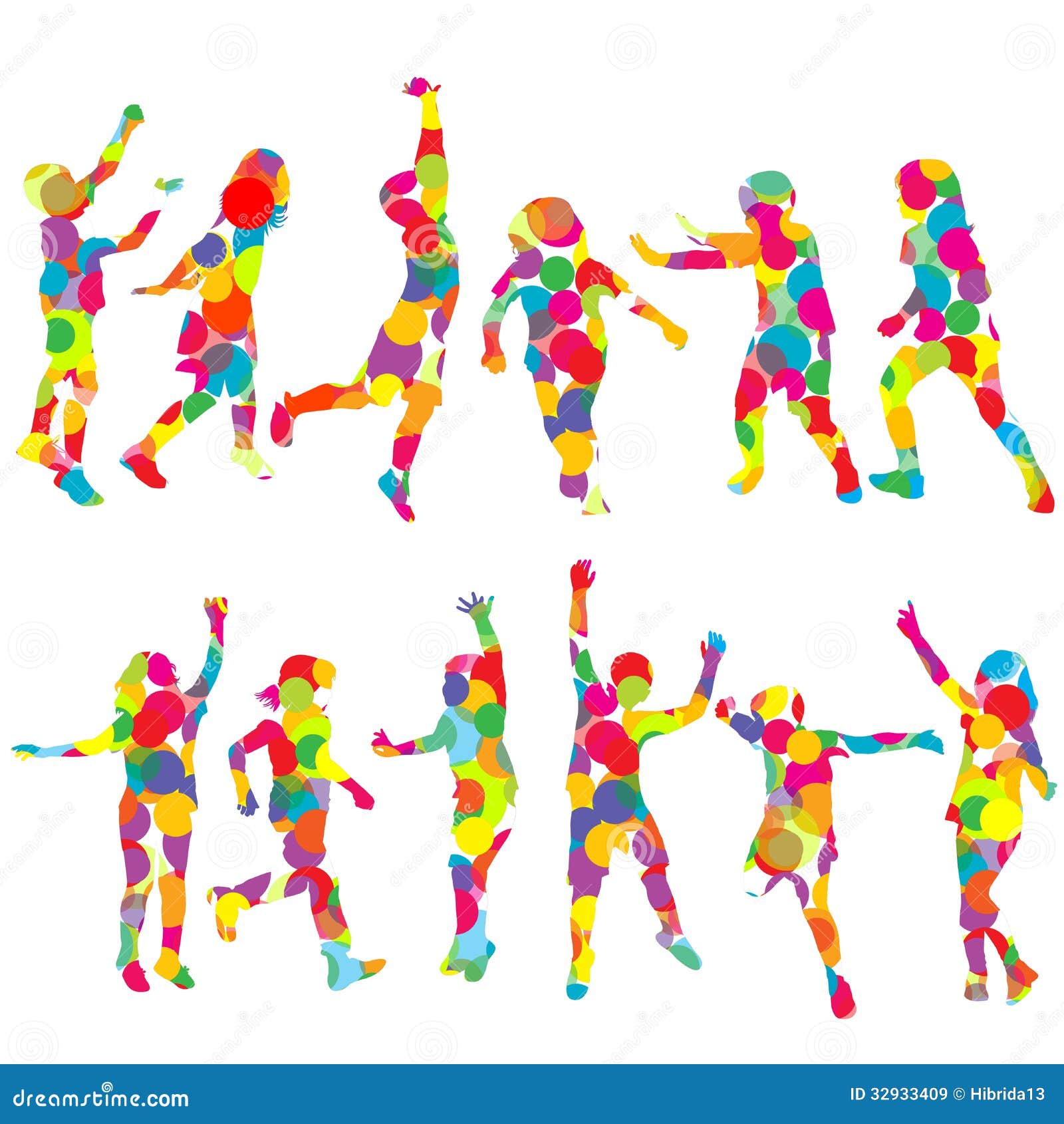 Set Of Children Silhouettes In Colored Circles Royalty Free Stock ... Set Of Children Silhouettes In Colored Circles Royalty Free Stock ...