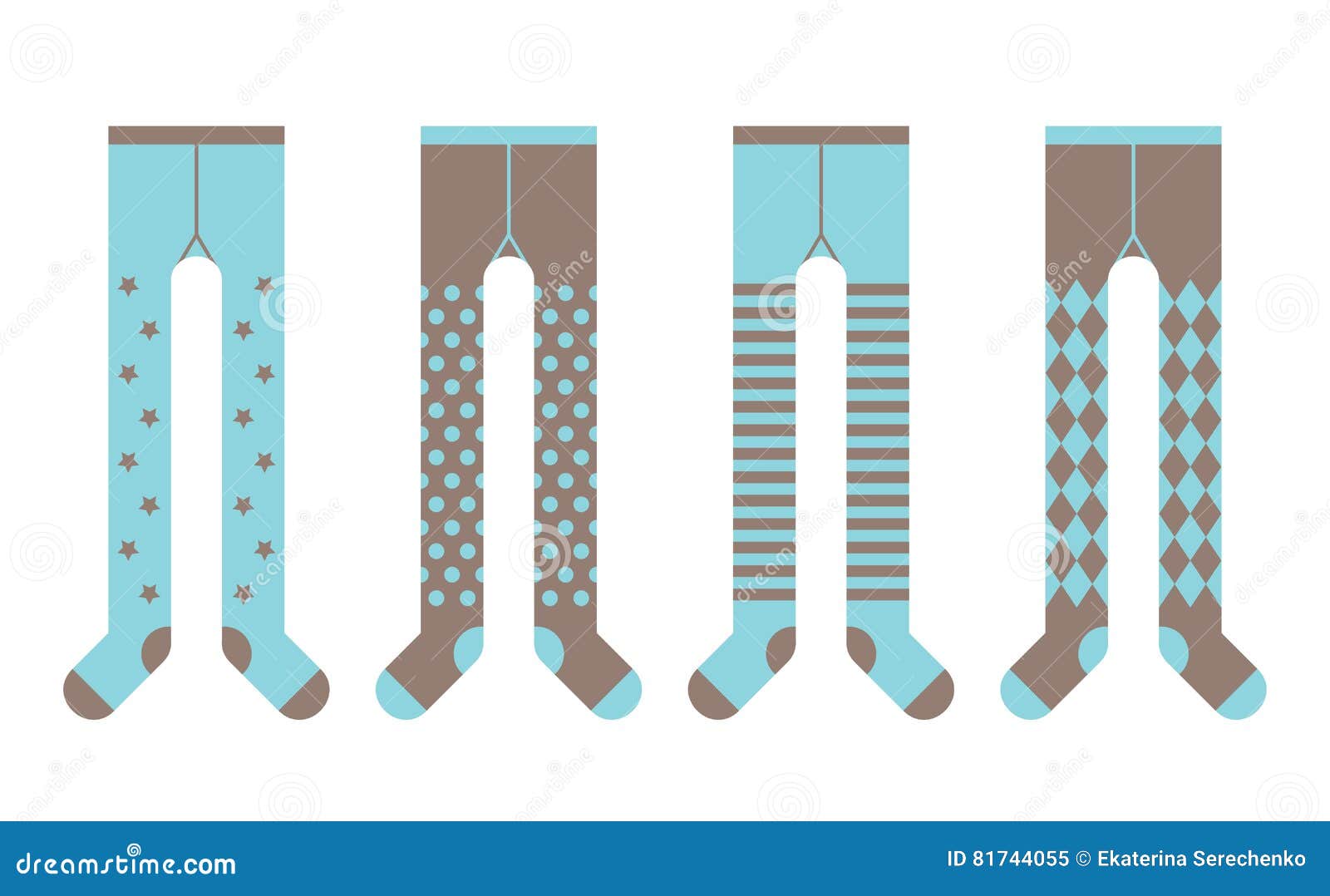 Set of Children Tights. Boy Designs Stock Vector - Illustration of star ...