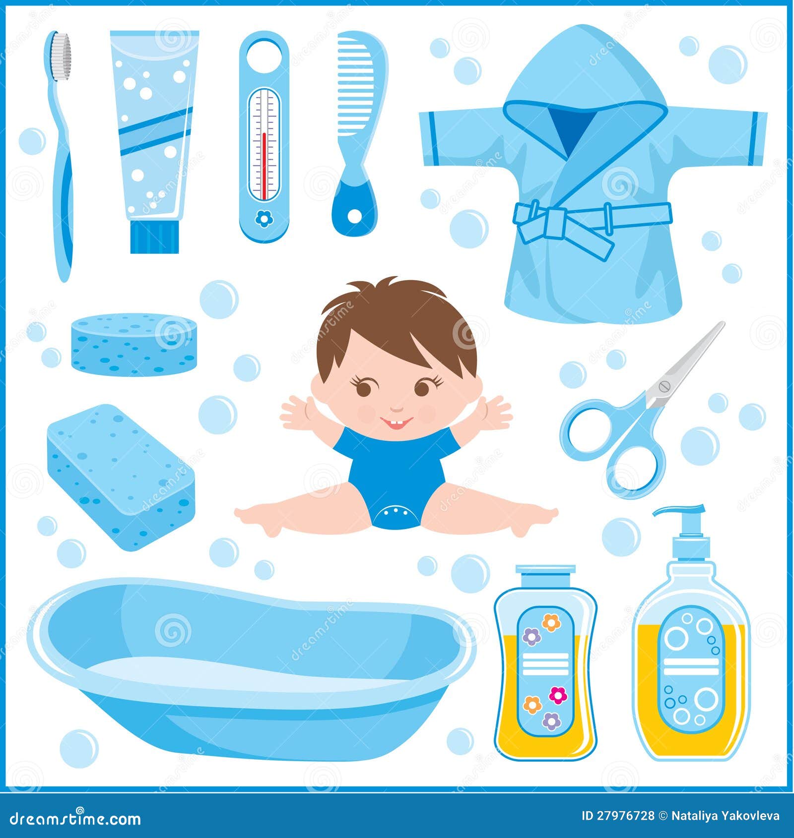 Set Of Childrens Things For Bathing Royalty Free Stock Photos - Image ...