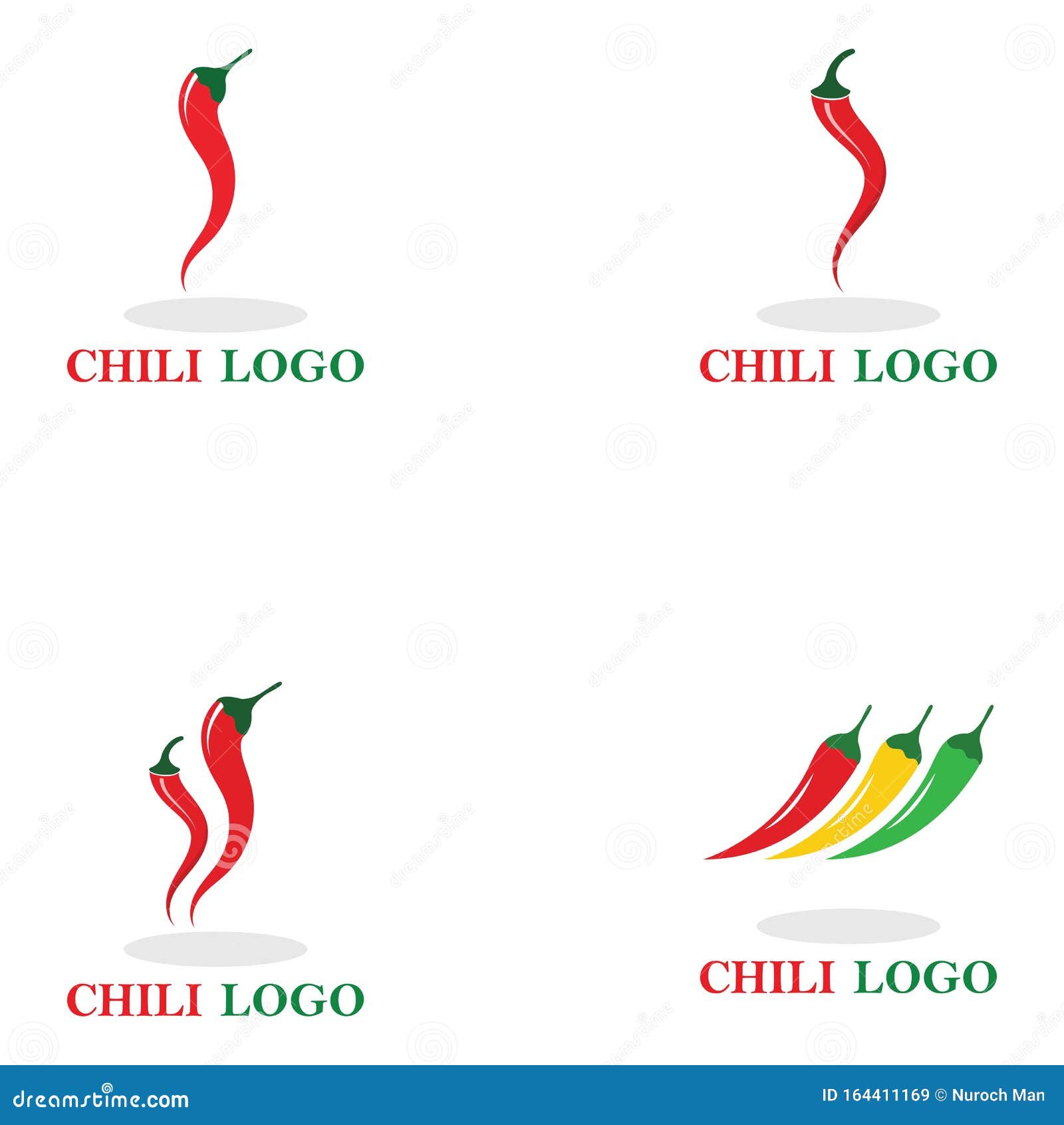 Set Chili Hot Symbol and Logo Vector Icon. Stock Vector - Illustration ...
