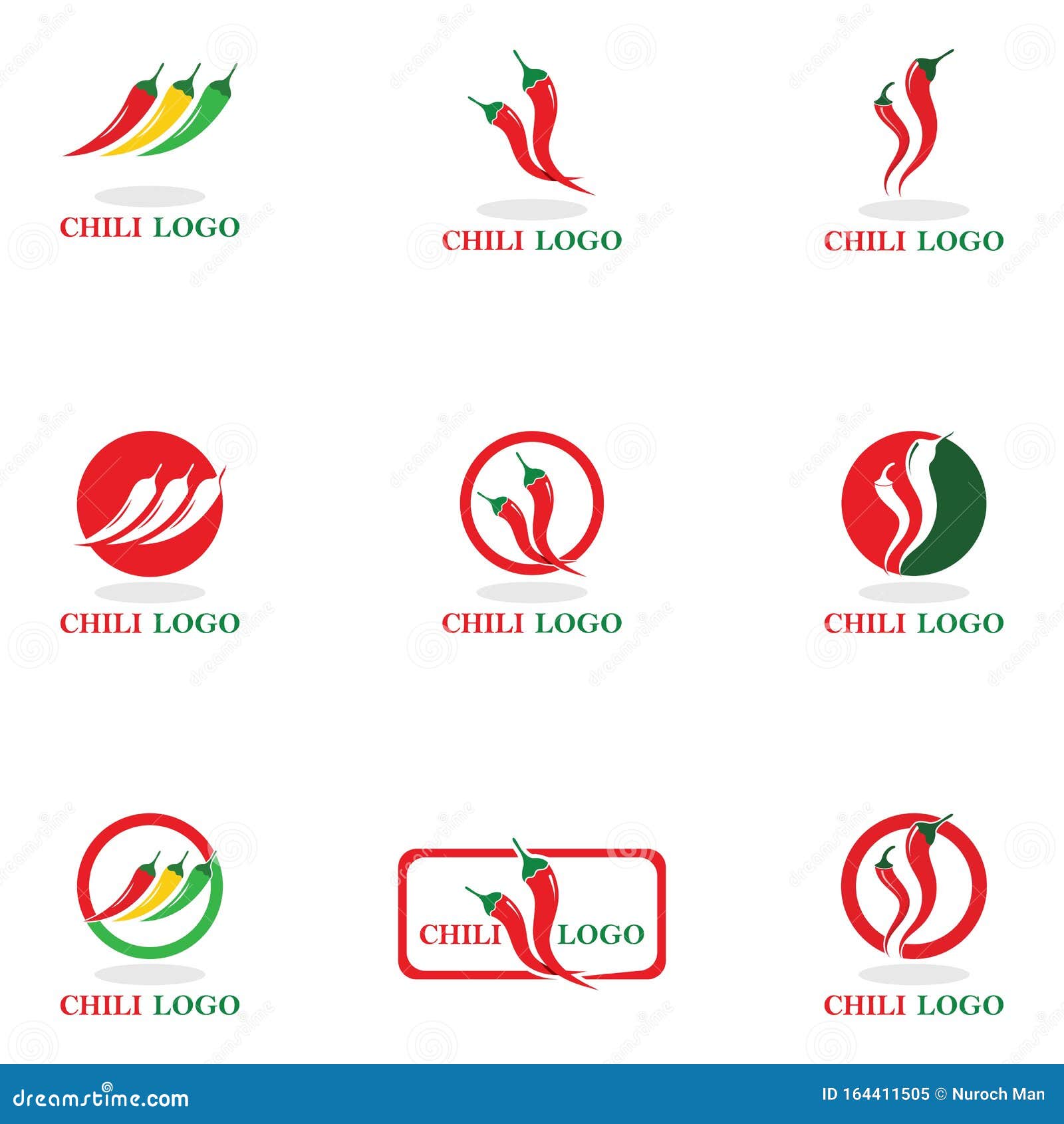 Set Chili Hot Symbol and Logo Vector Icon. Stock Vector - Illustration ...
