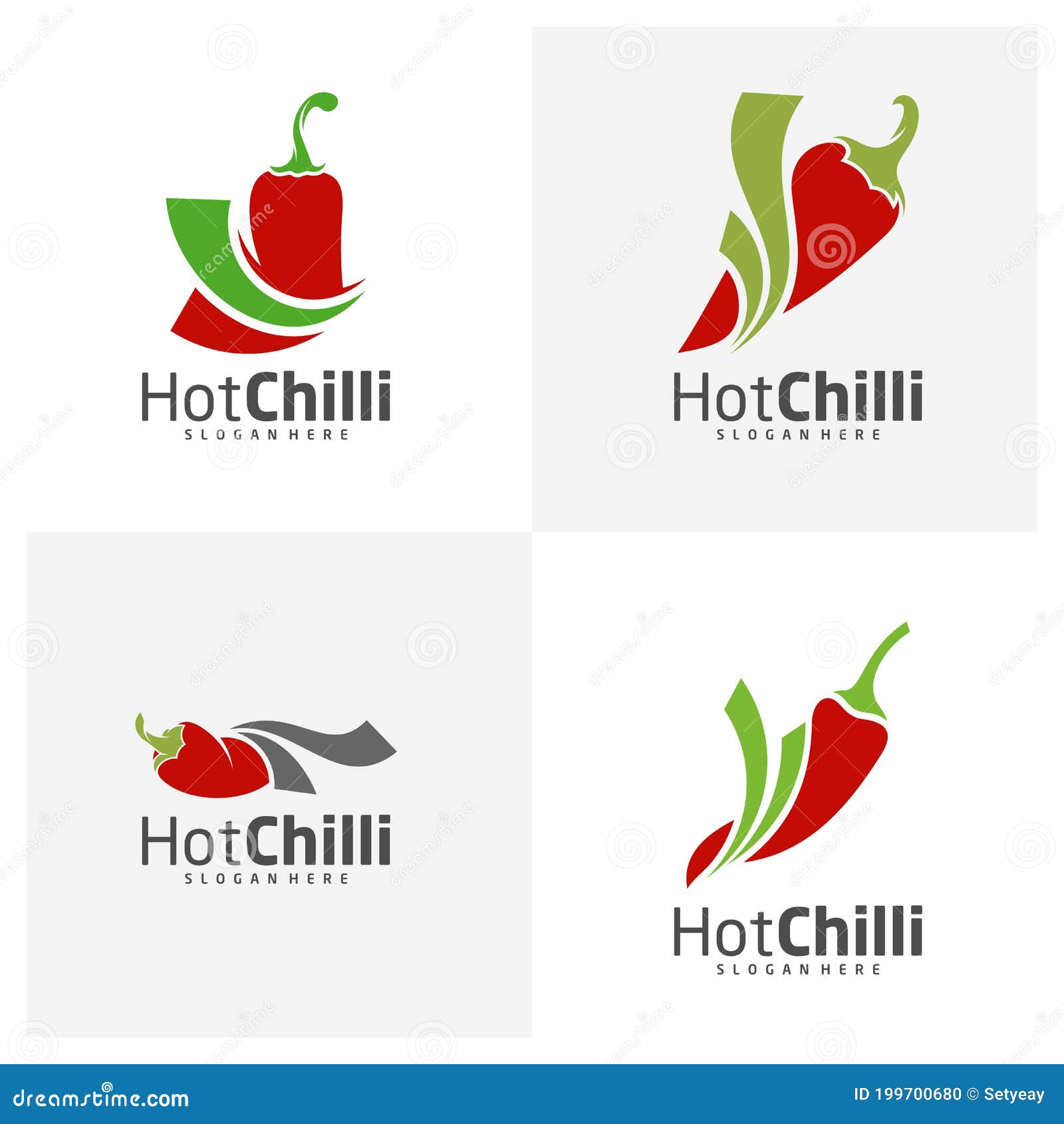 Set of Chili Logo Design Vector Template, Red Chili Illustration ...