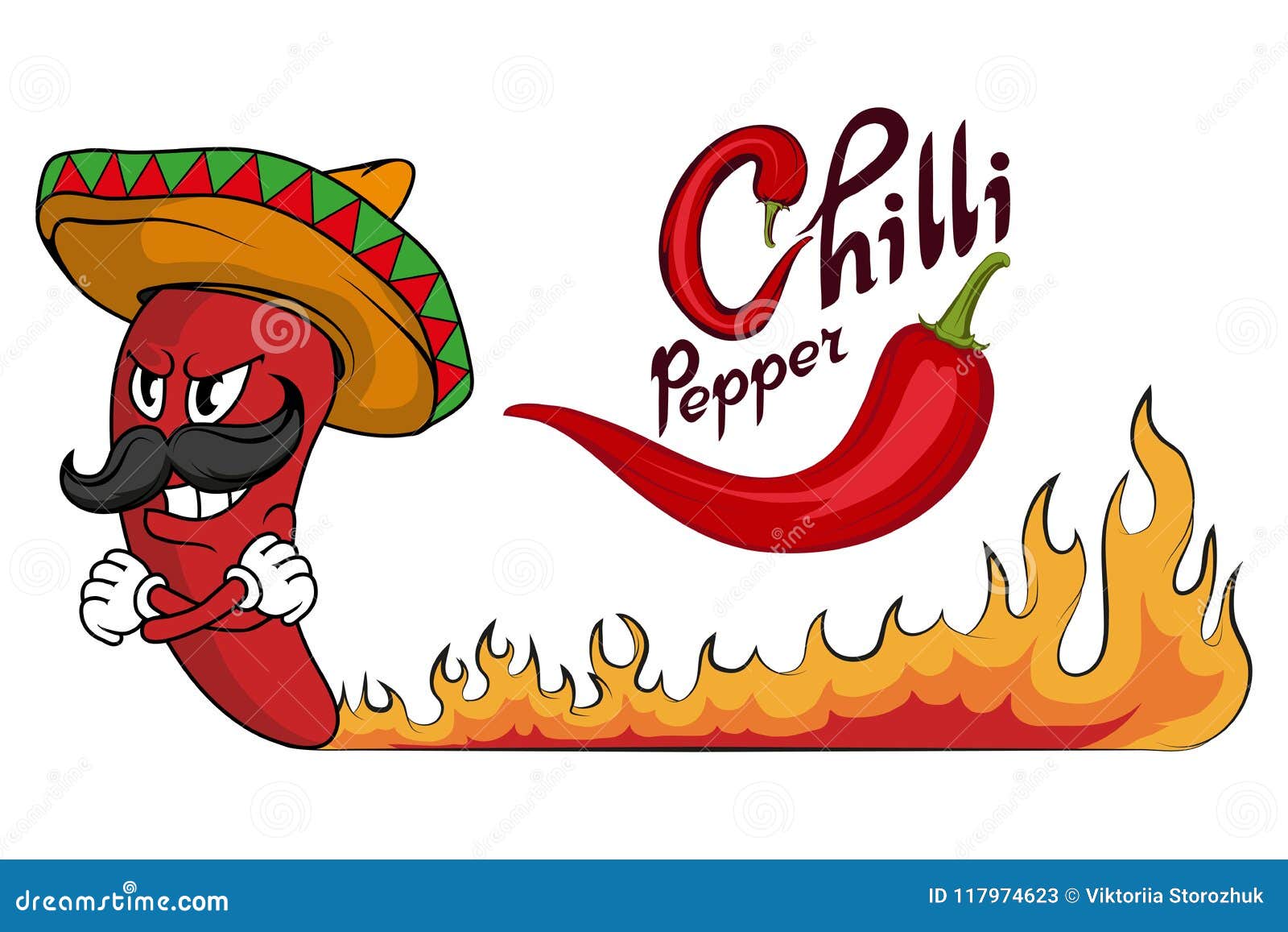 Set of Chili Pepper. Hand Drawn Hot Pepper. Lettering of Chili Pepper ...