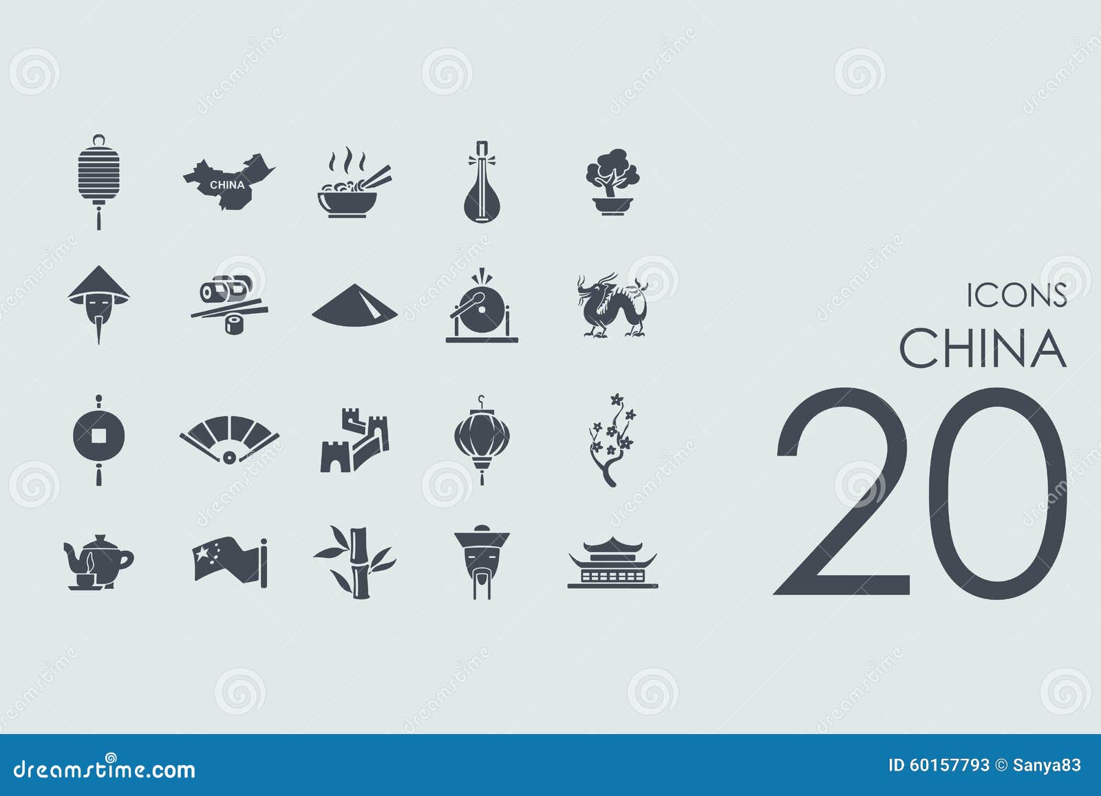 Set of China icons stock vector. Illustration of element - 60157793