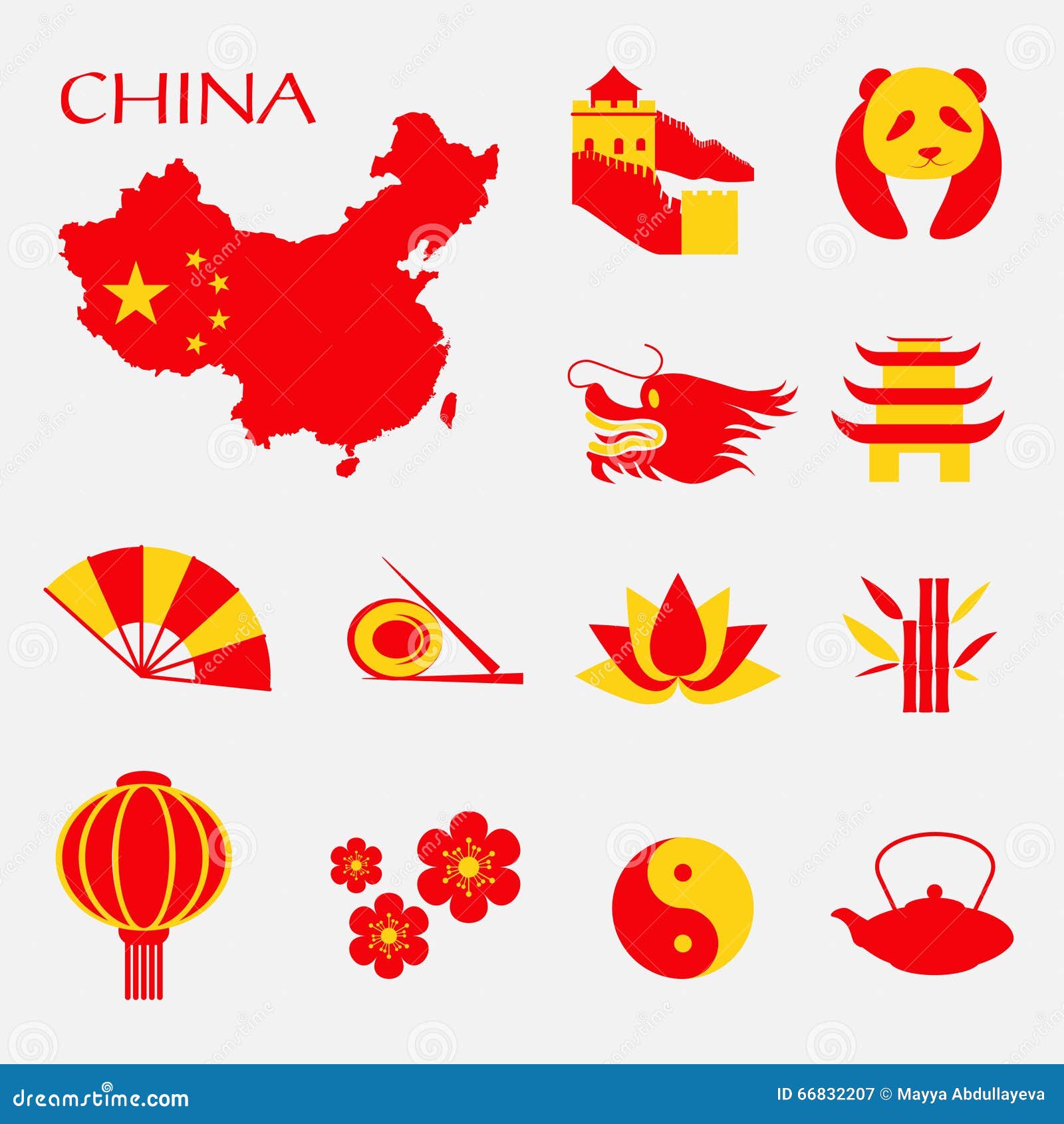 Set Of China Infographic Icons Stock Vector - Image: 66832207