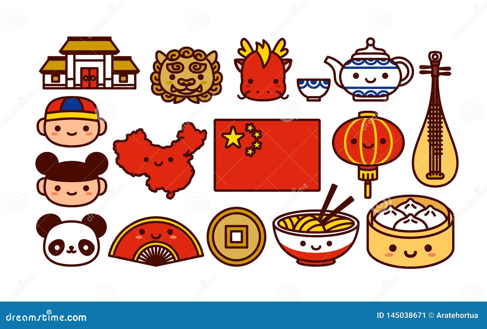 Chinese Cartoon Character Set | CartoonDealer.com #23651435