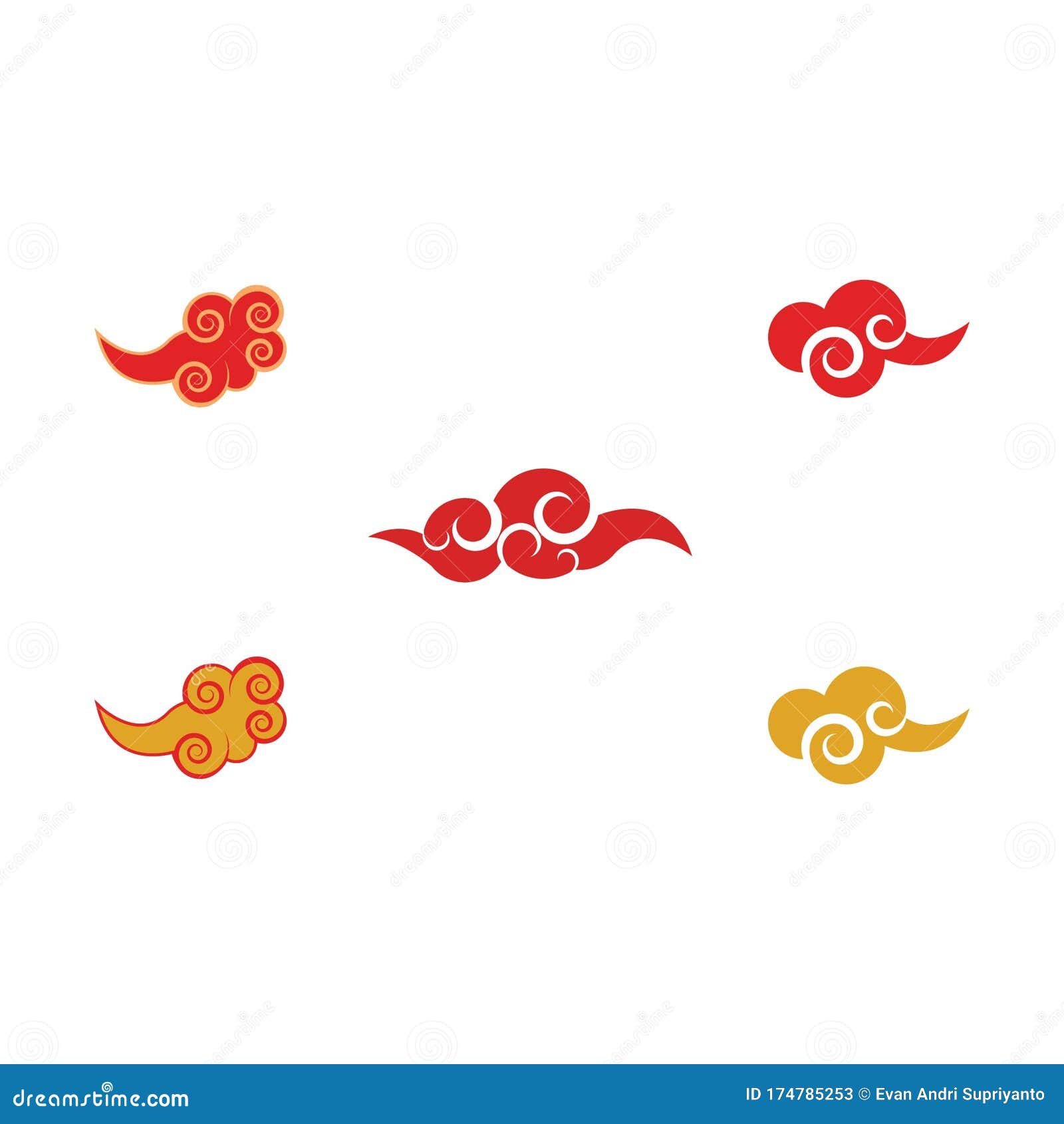 Set Chinese clouds Logo stock vector. Illustration of china - 174785253
