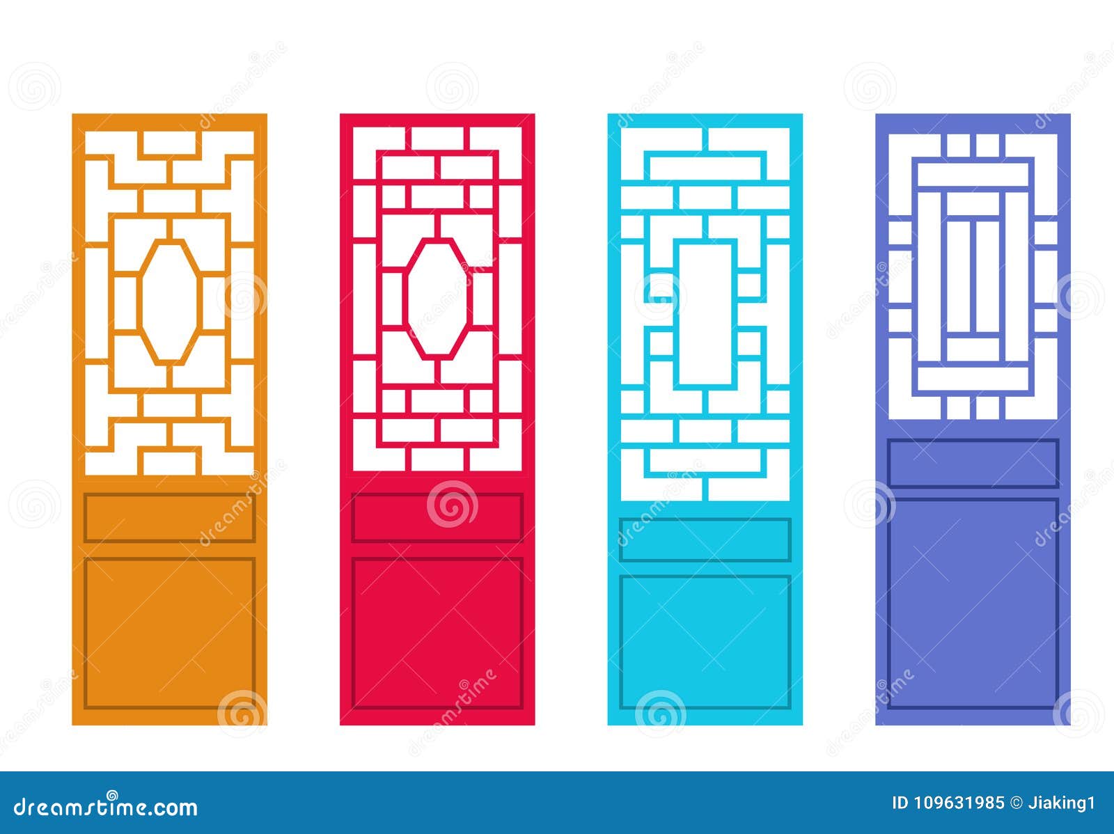 Set of Chinese Door in Flat Style, Vector Design Stock Vector ... Set of Chinese Door in Flat Style, Vector Design Stock Vector ...
