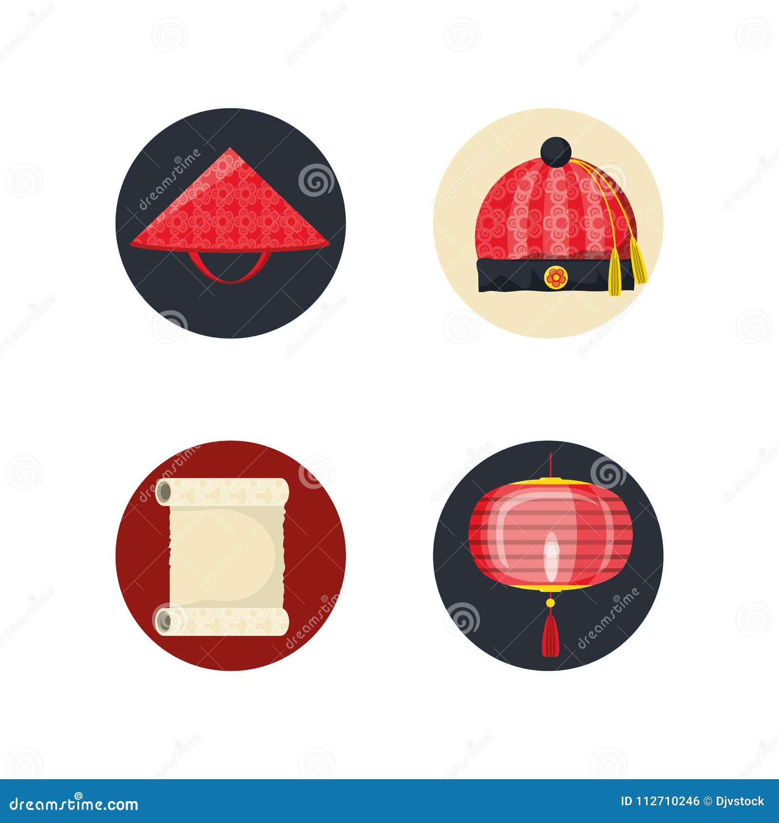Set of chinese elements stock vector. Illustration of graphic - 112710246