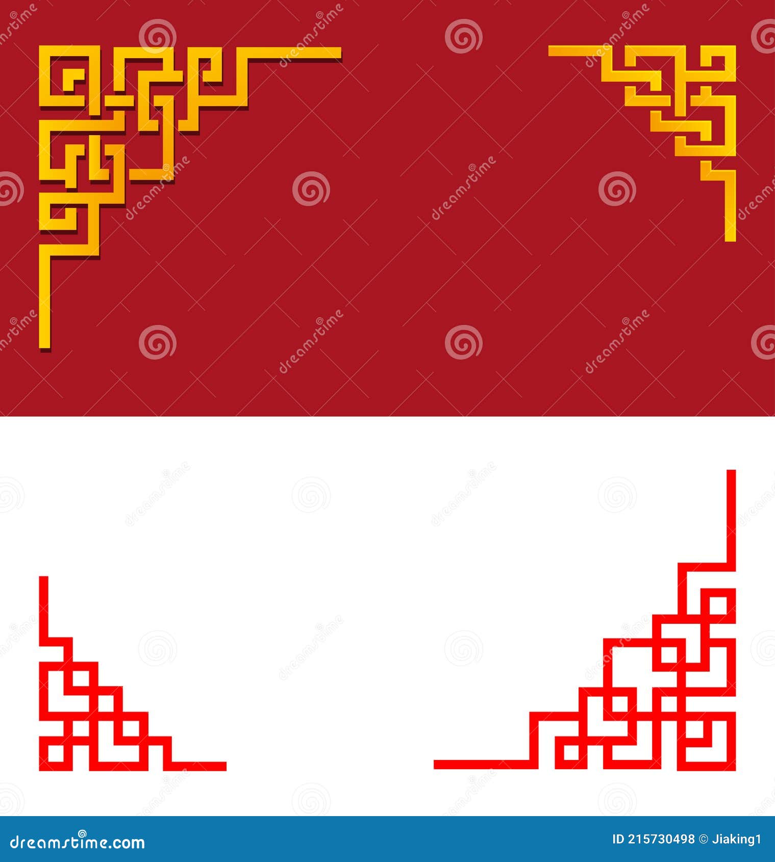 Set of Chinese Line Corner Element in Vector Art Stock Vector ...