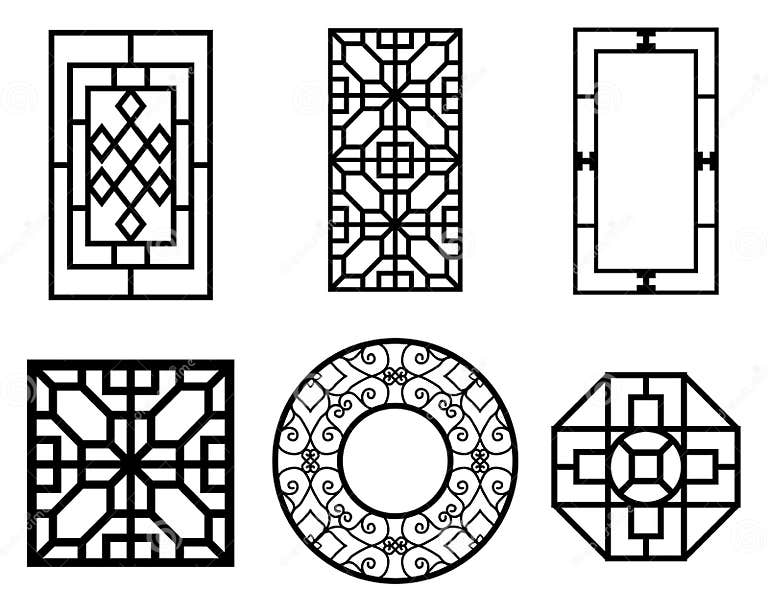 Set of Chinese Window with Pattern, Vector Stock Vector - Illustration ...