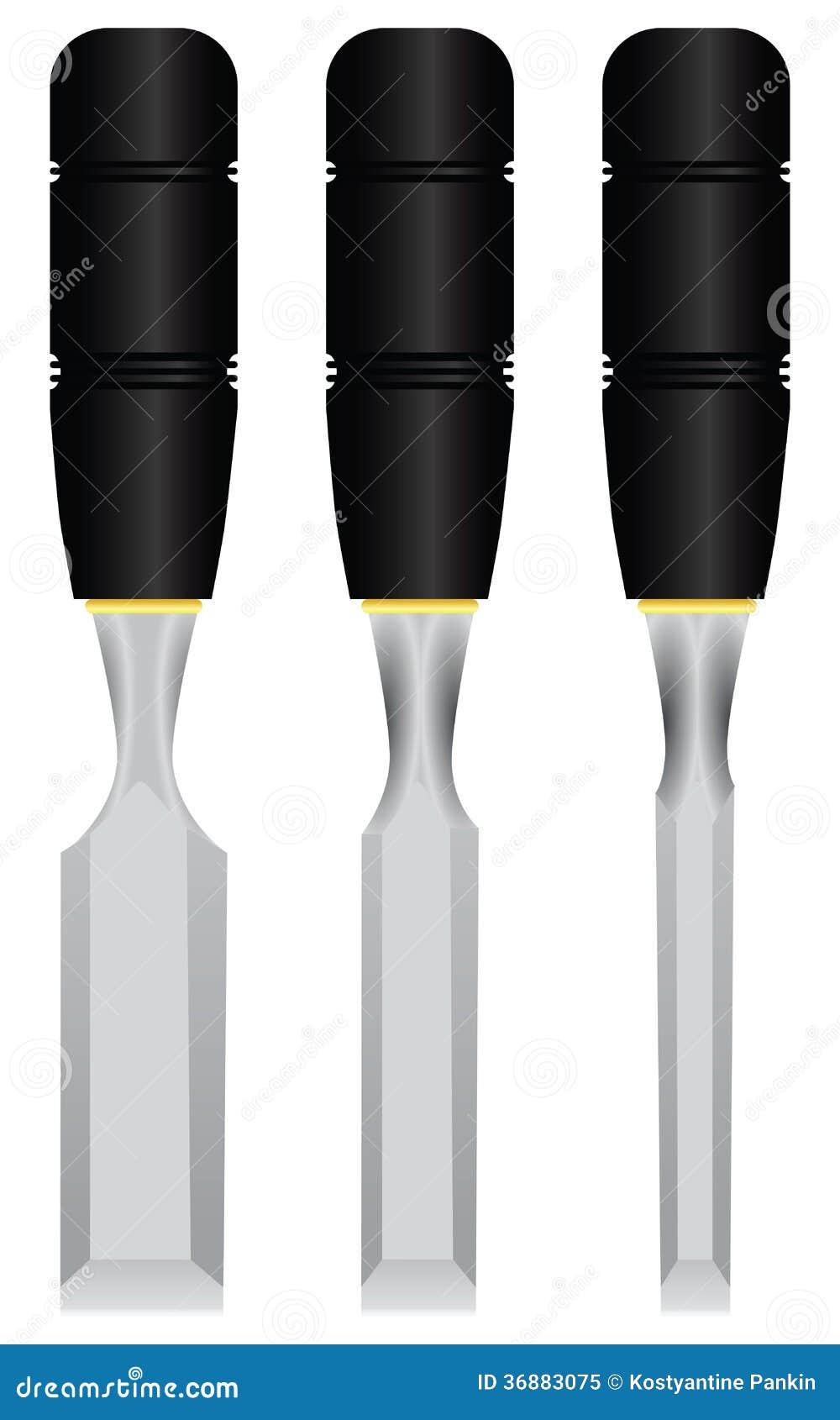 Set of chisels stock vector. Illustration of metal, parting - 36883075