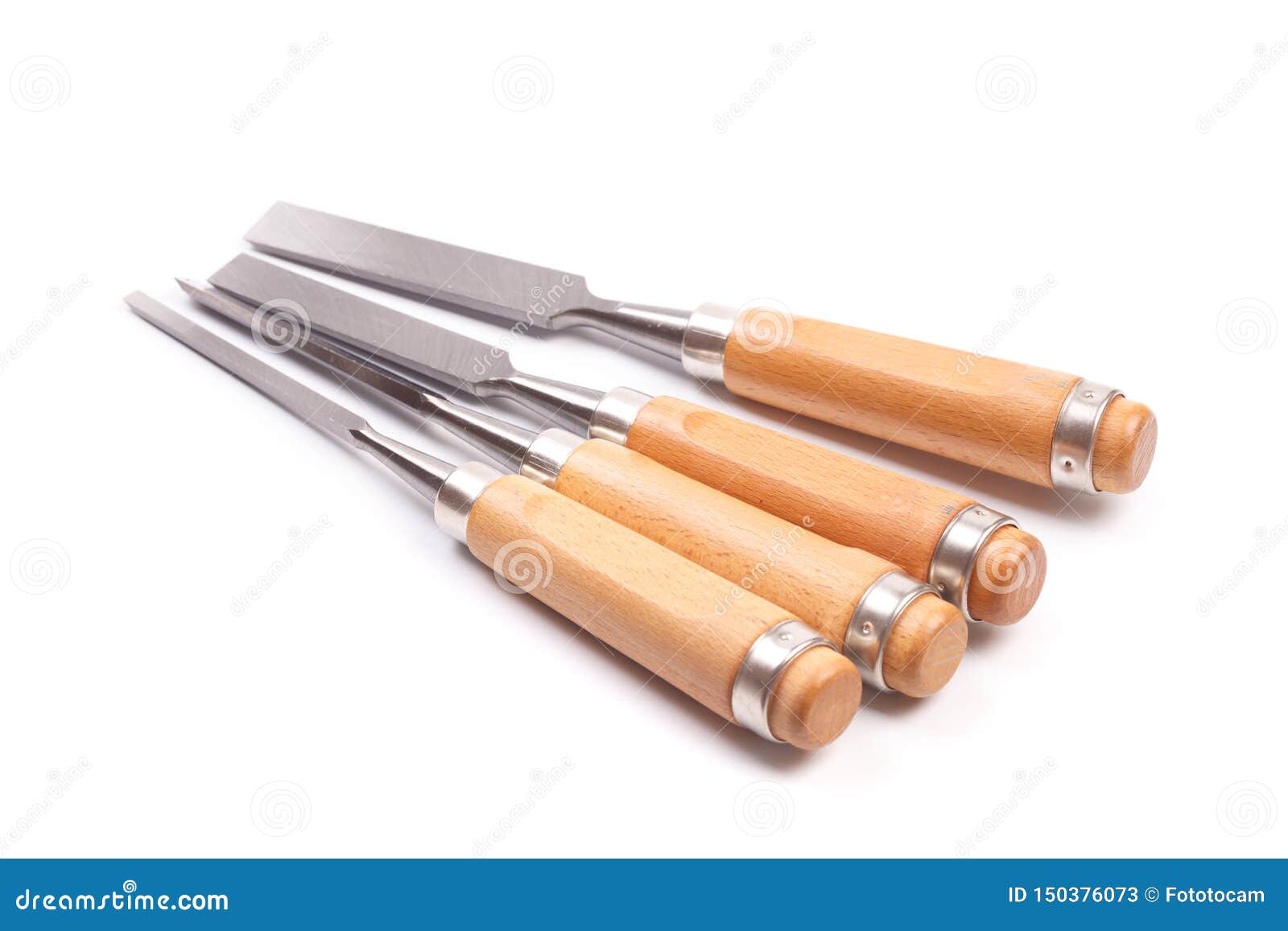 A Set of Chisels with Wooden Handle Isolated Stock Image - Image of ...