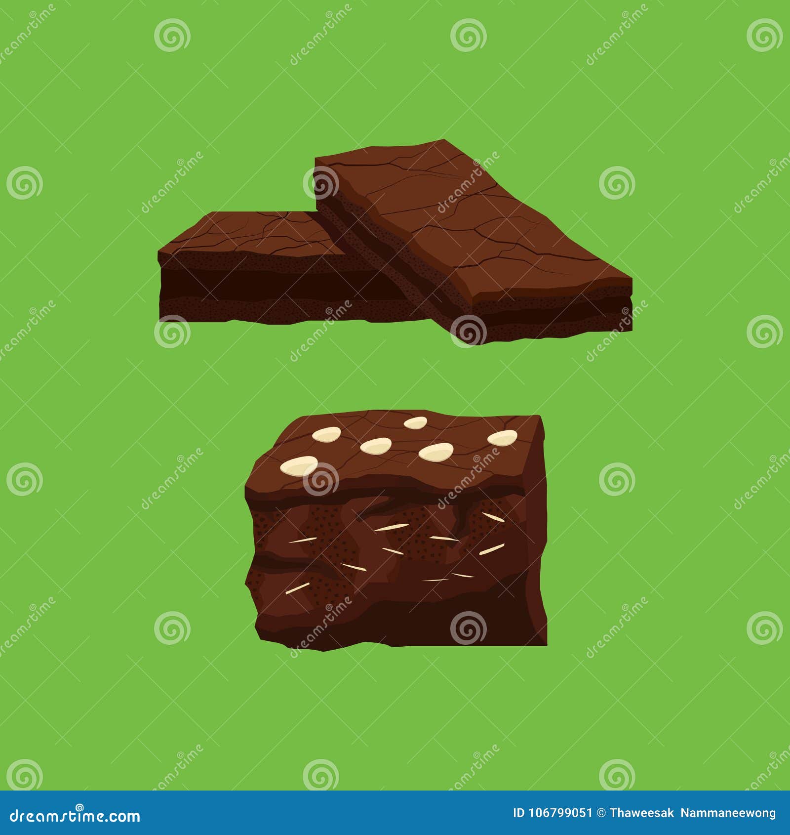 Set Of Chocolate Brownies Cartoon Icon Design Template With Various ...
