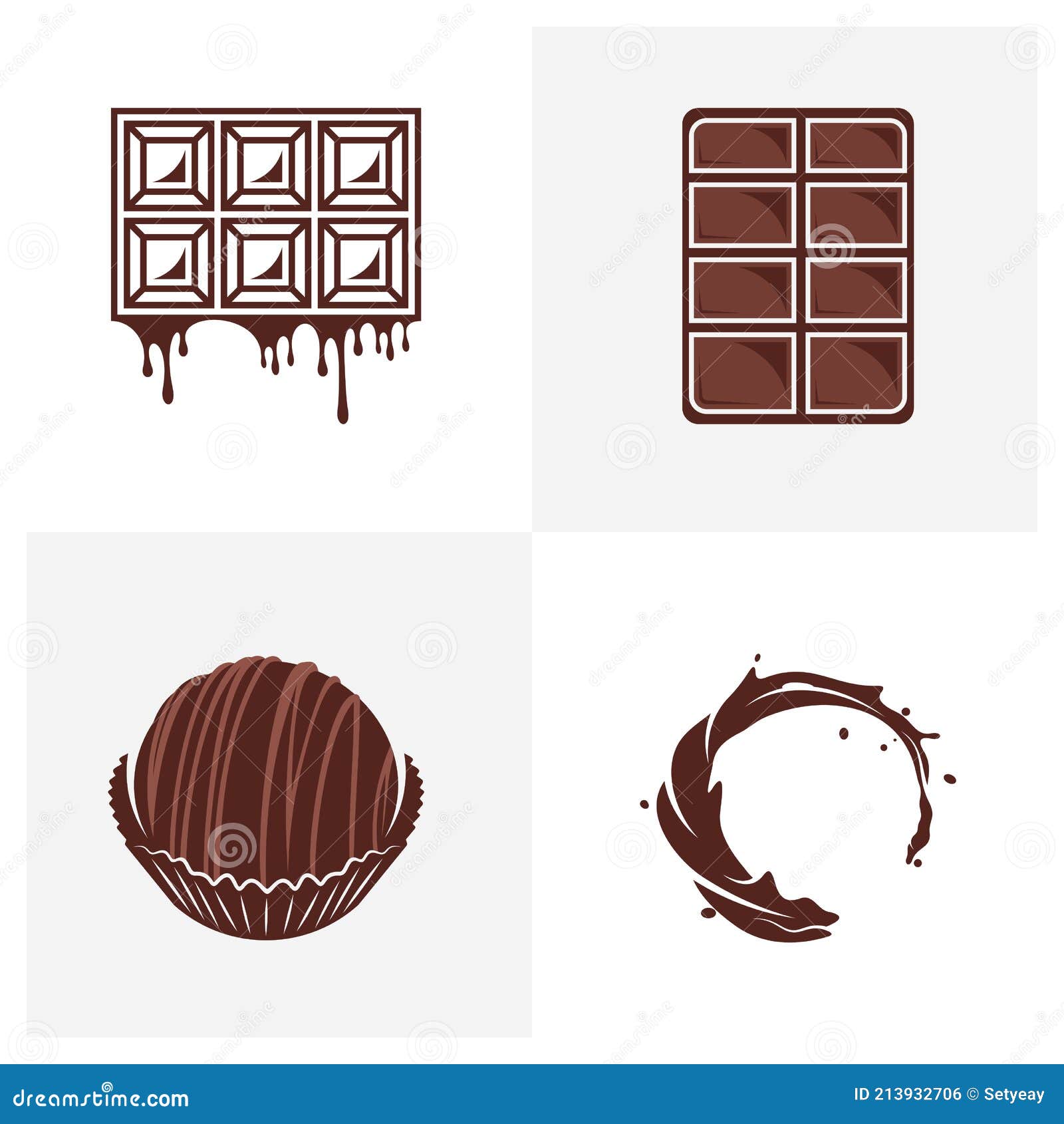 Set of Chocolate Logo Design Vector Illustration, Creative Chocolate ...