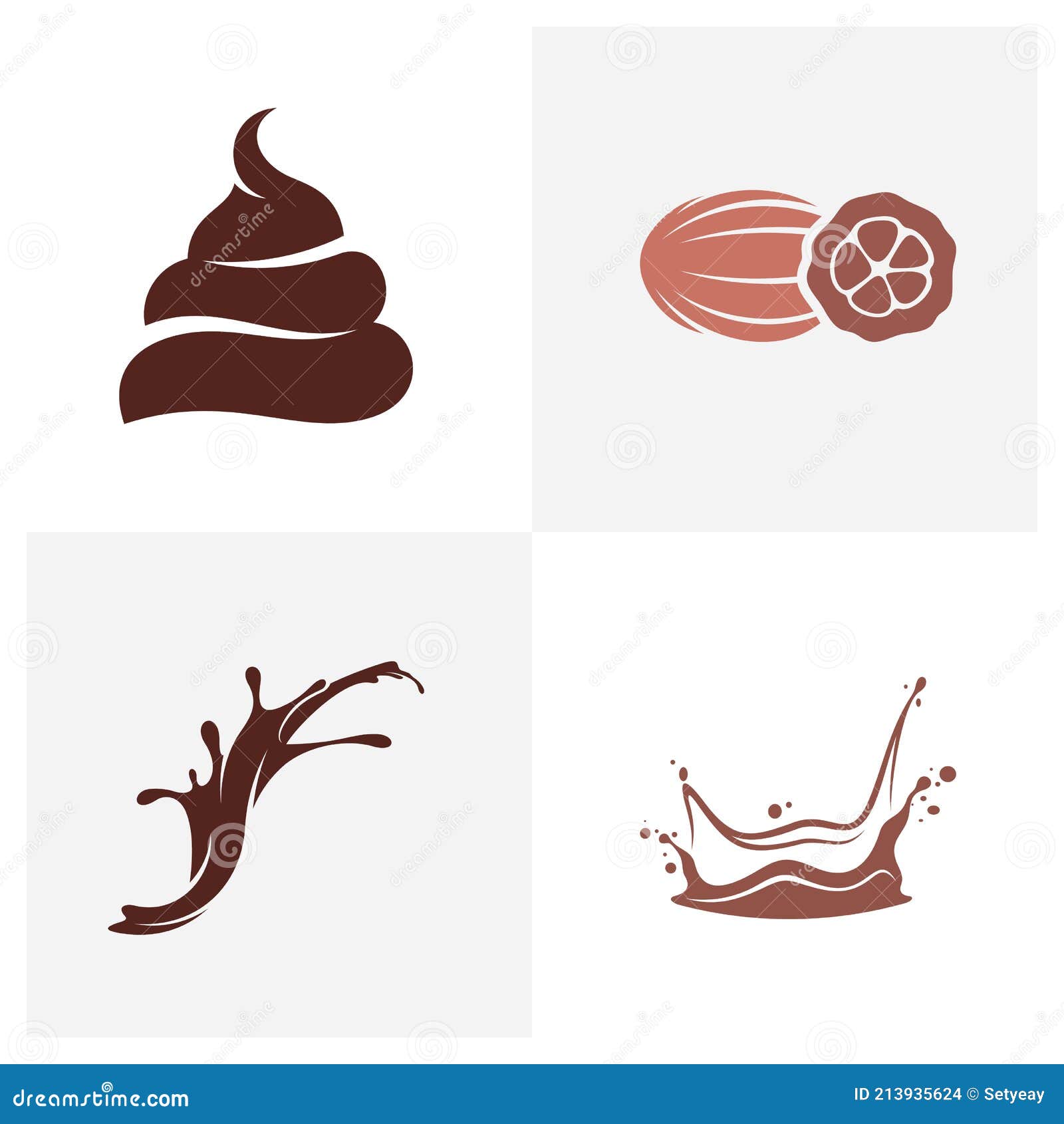 Set of Chocolate Logo Design Vector Illustration, Creative Chocolate ...
