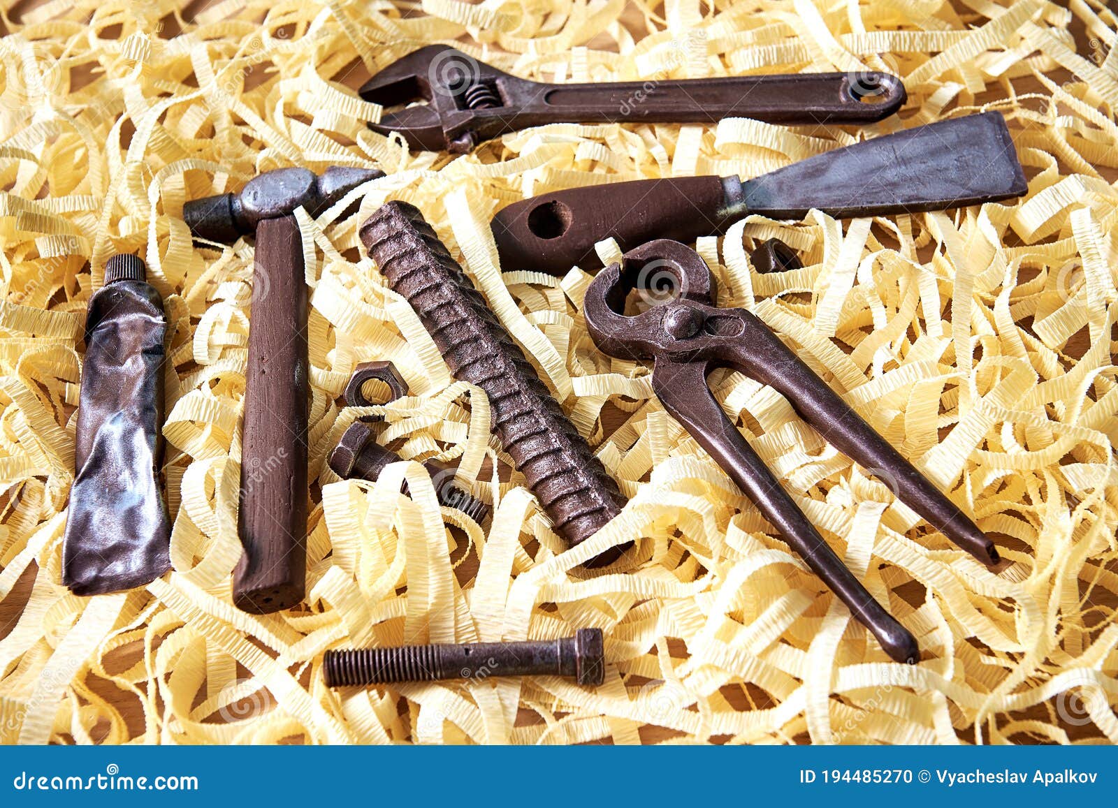 A set of chocolate tools stock photo. Image of brown - 194485270
