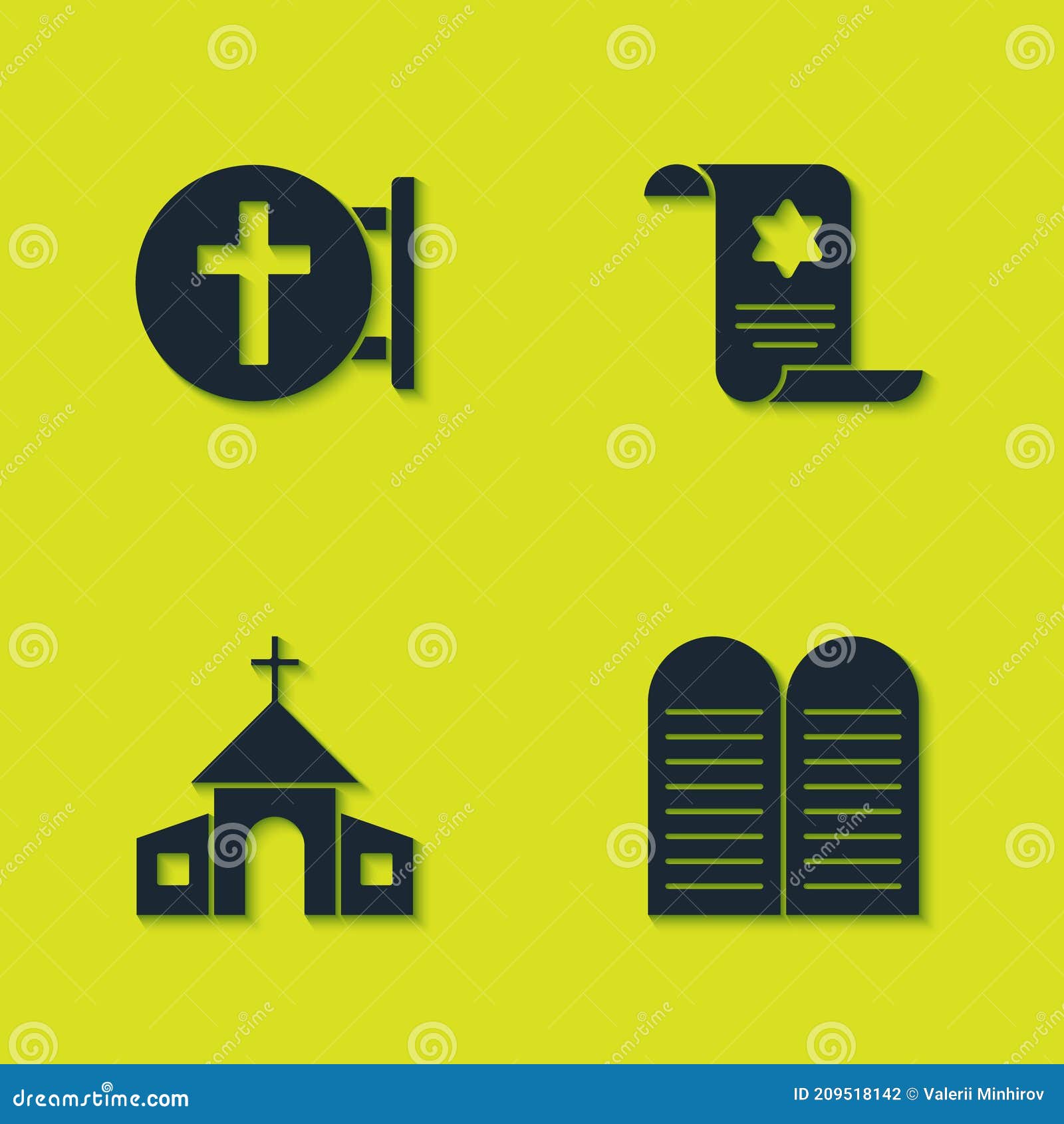 Set Christian Cross, the Commandments, Church Building and Torah Scroll ... Set Christian Cross, the Commandments, Church Building and Torah Scroll ...