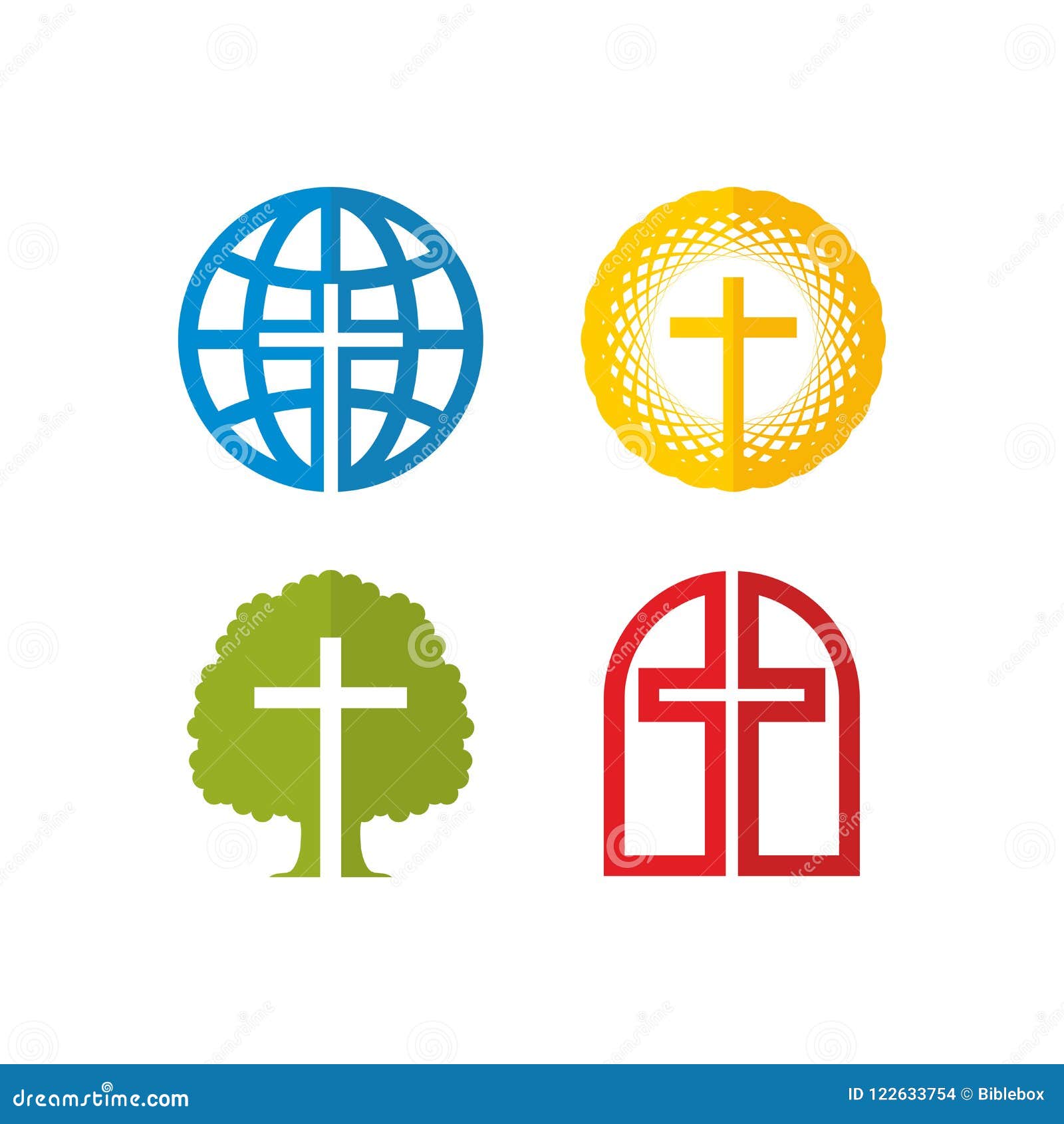 Set of Christian Symbols and Signs Stock Vector - Illustration of hand ...