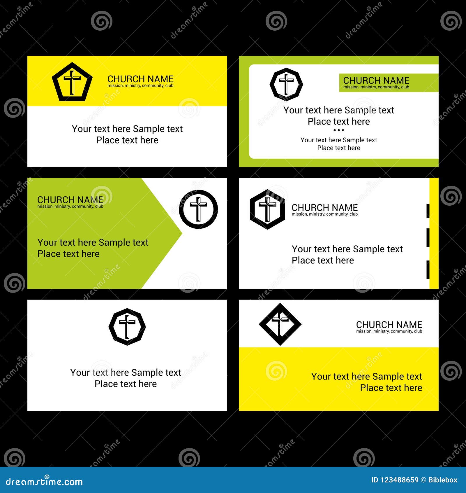 Set of Christian Visit Cards. Stock Vector - Illustration of membership ...