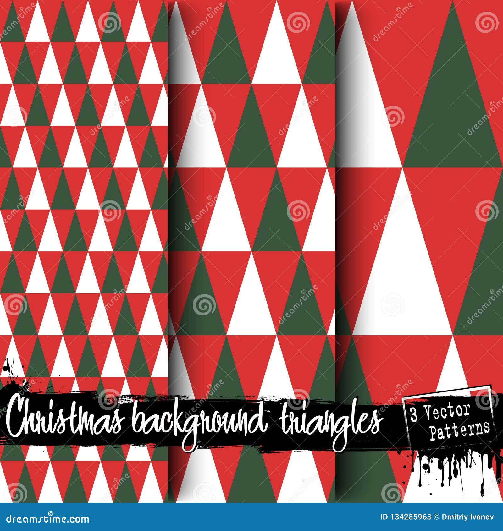 Set of Christmas Backgrounds from Triangles Stock Vector - Illustration ...