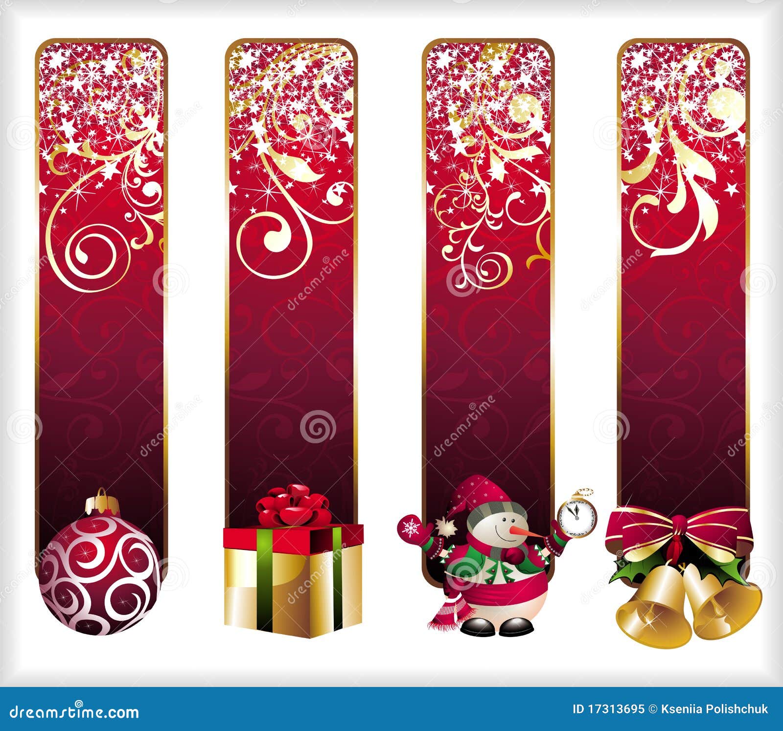 Set of christmas banners stock vector. Illustration of merry - 17313695
