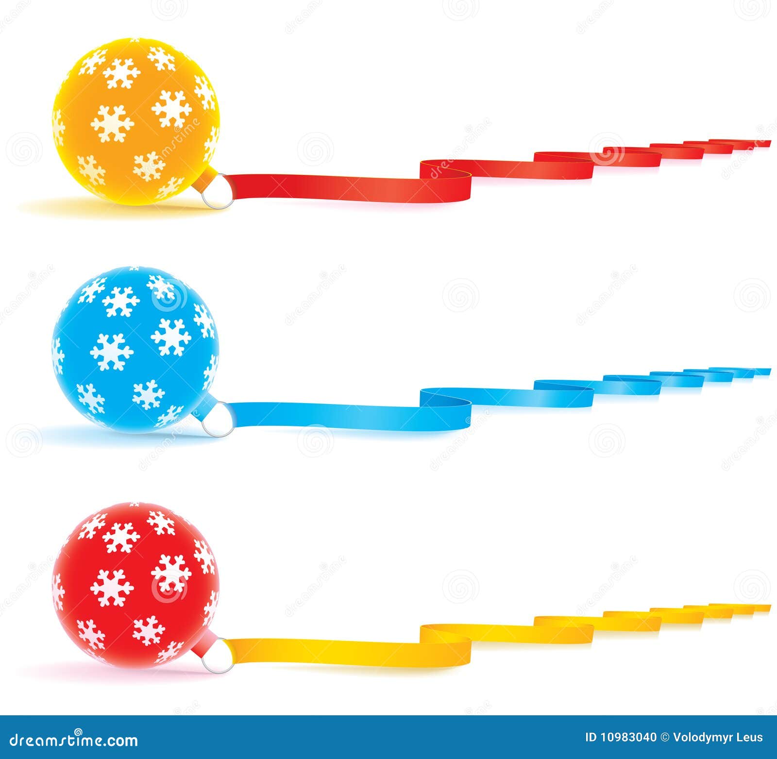 Set of Christmas Bulbs and Ribbons(vector, CMYK) Stock Vector ...