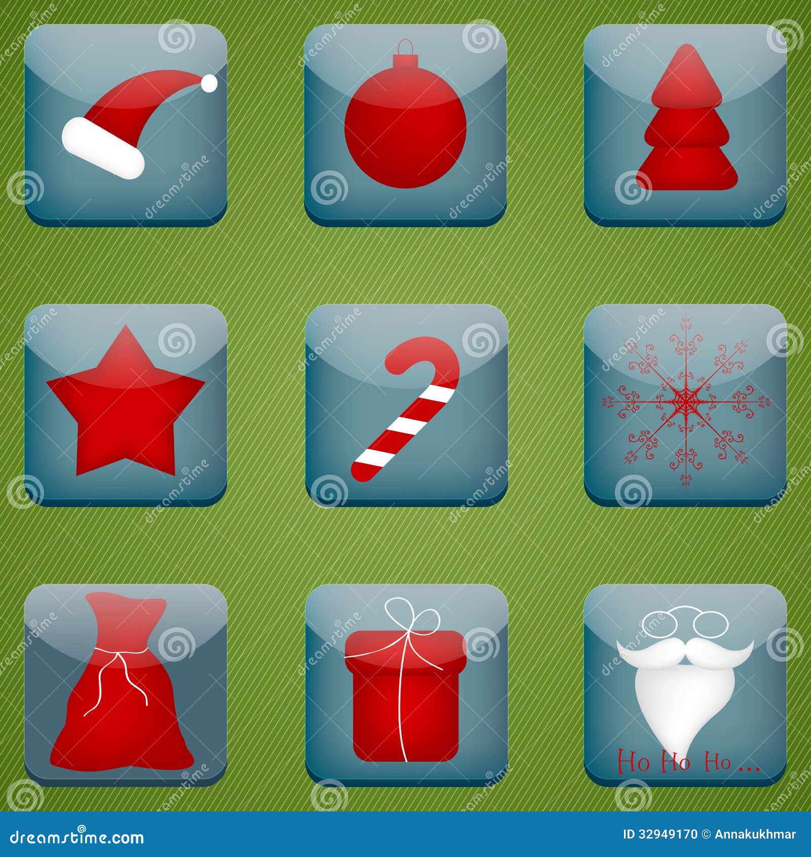 Set of Christmas buttons stock illustration. Illustration of card ...