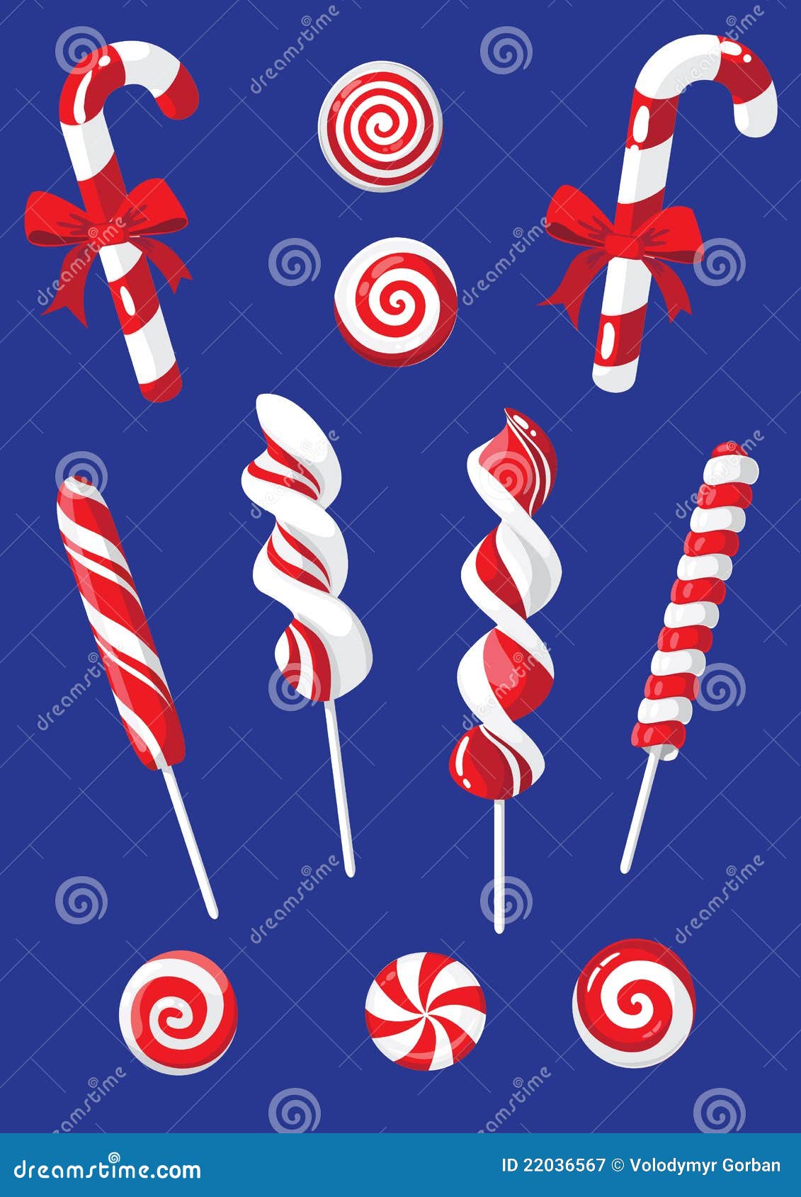 Set of Christmas candy stock vector. Illustration of holiday - 22036567