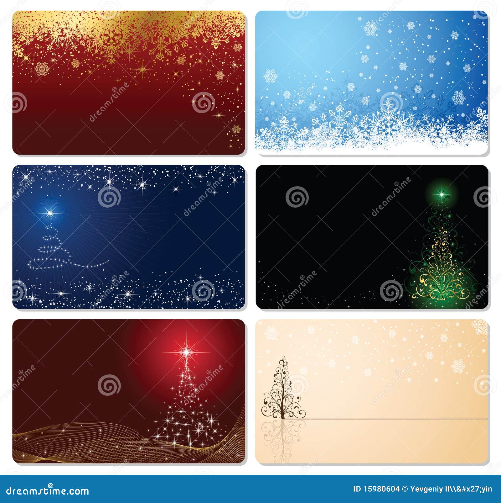 Set of Christmas cards stock vector. Illustration of ornate - 15980604