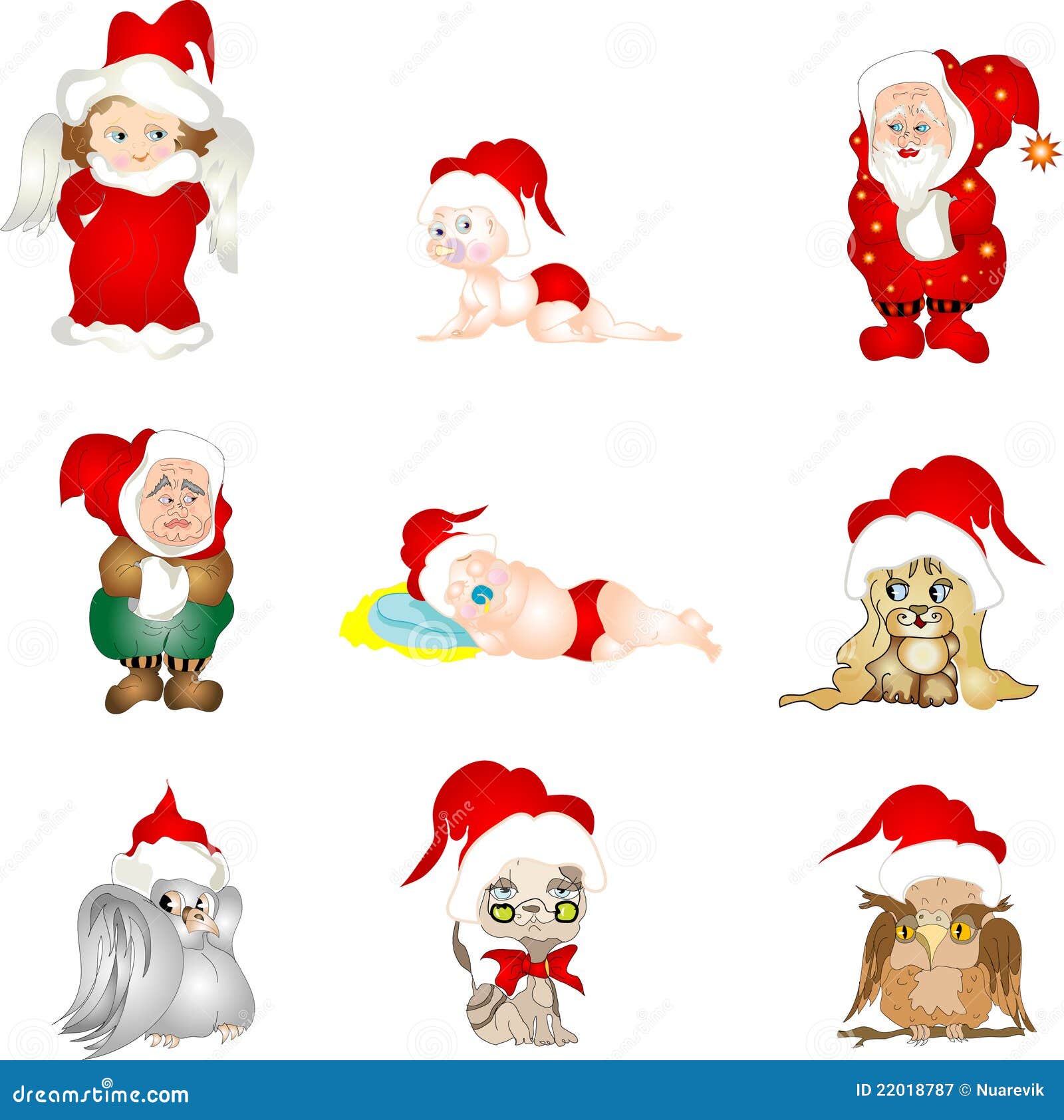 Set Of Christmas Characters Royalty Free Stock Photography - Image ...