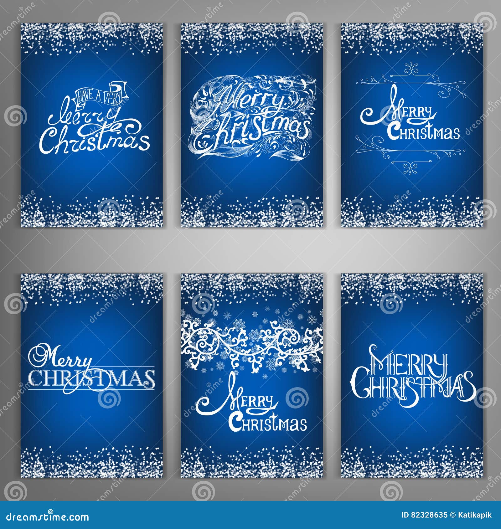 Set Christmas Decorations Lettering Design Message. Stock Vector ...