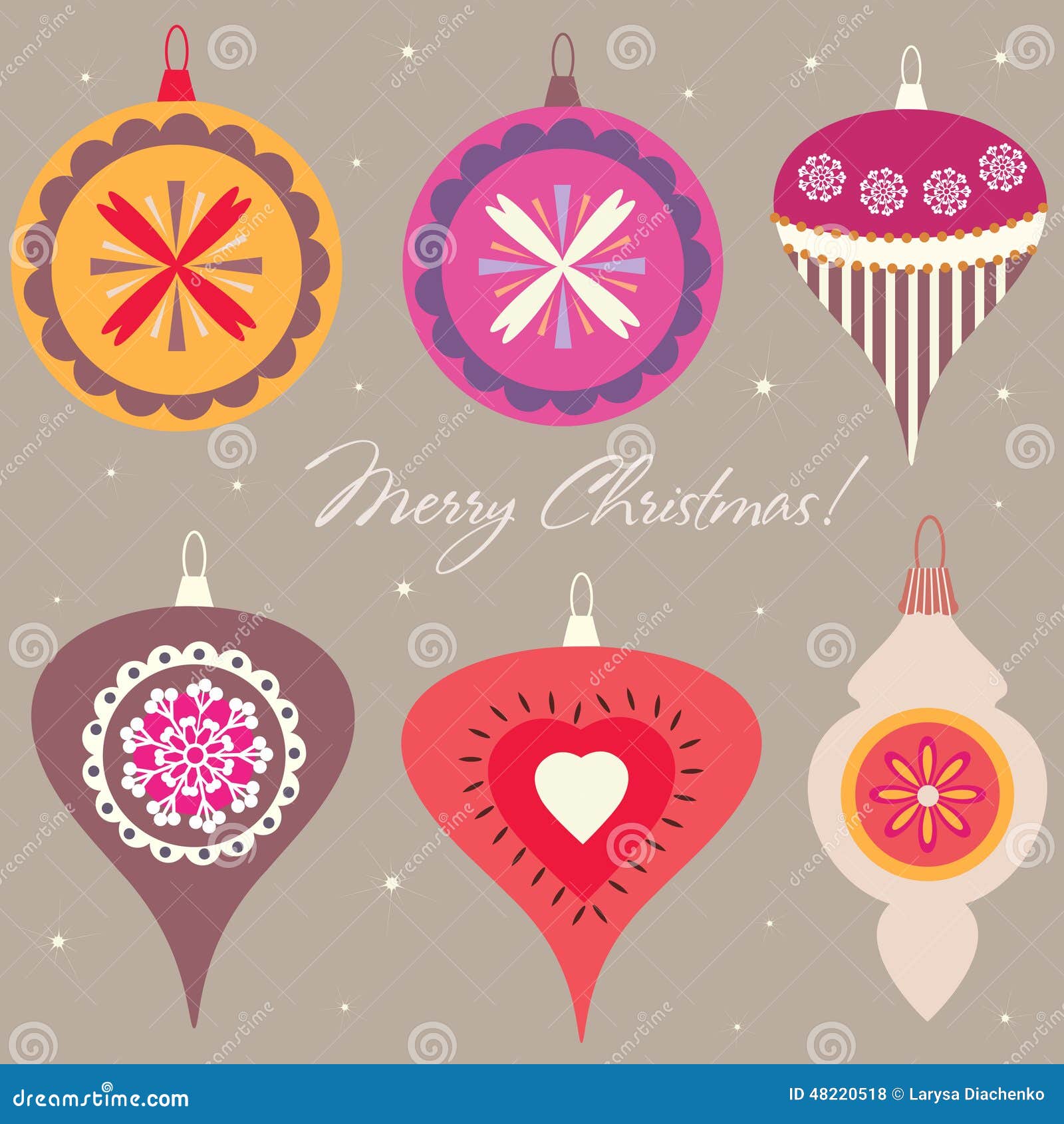 Set of Christmas Decorations Stock Vector - Illustration of decorations ...