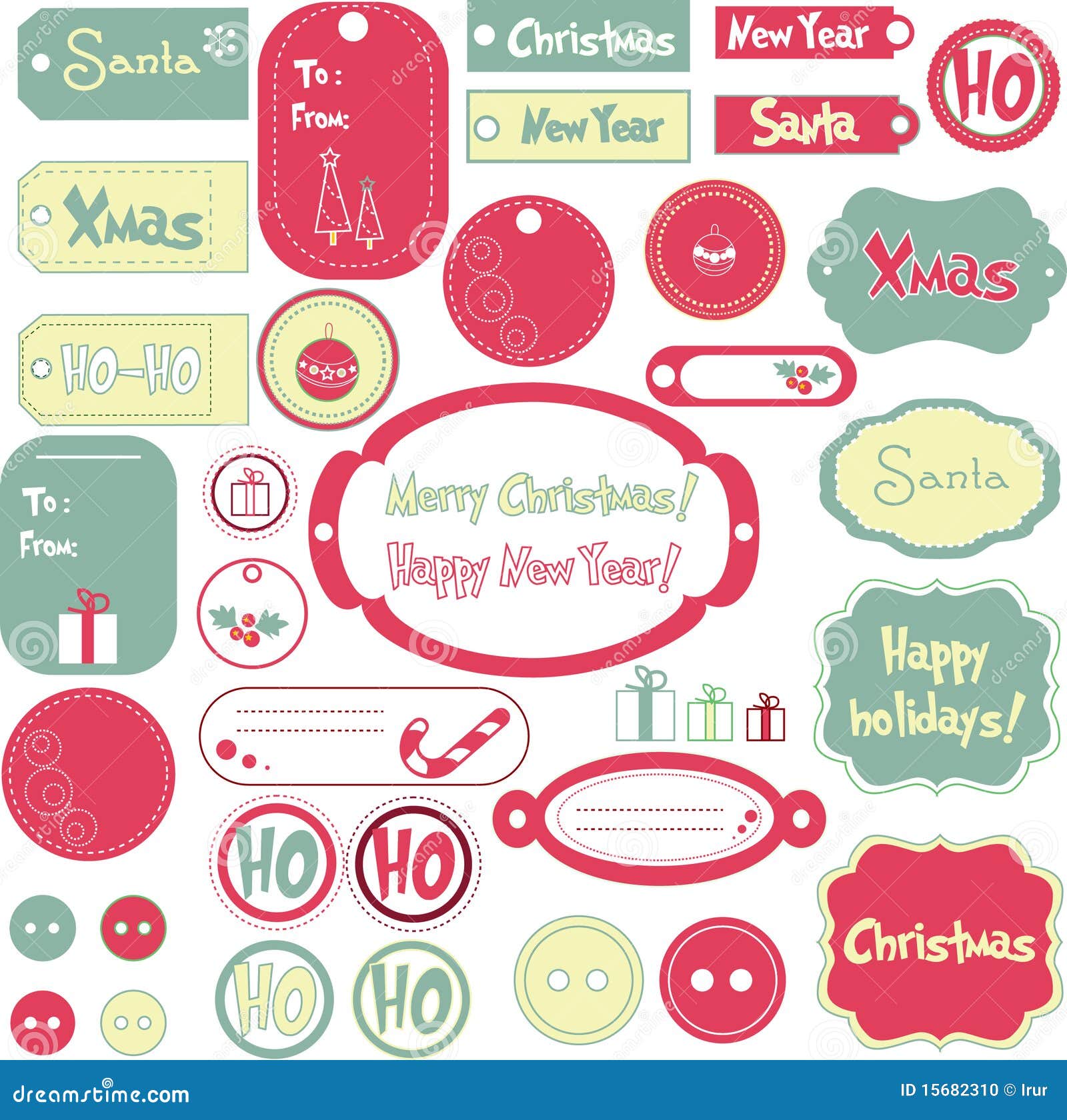 Set of Christmas Design Labels Stock Vector - Illustration of frame ...