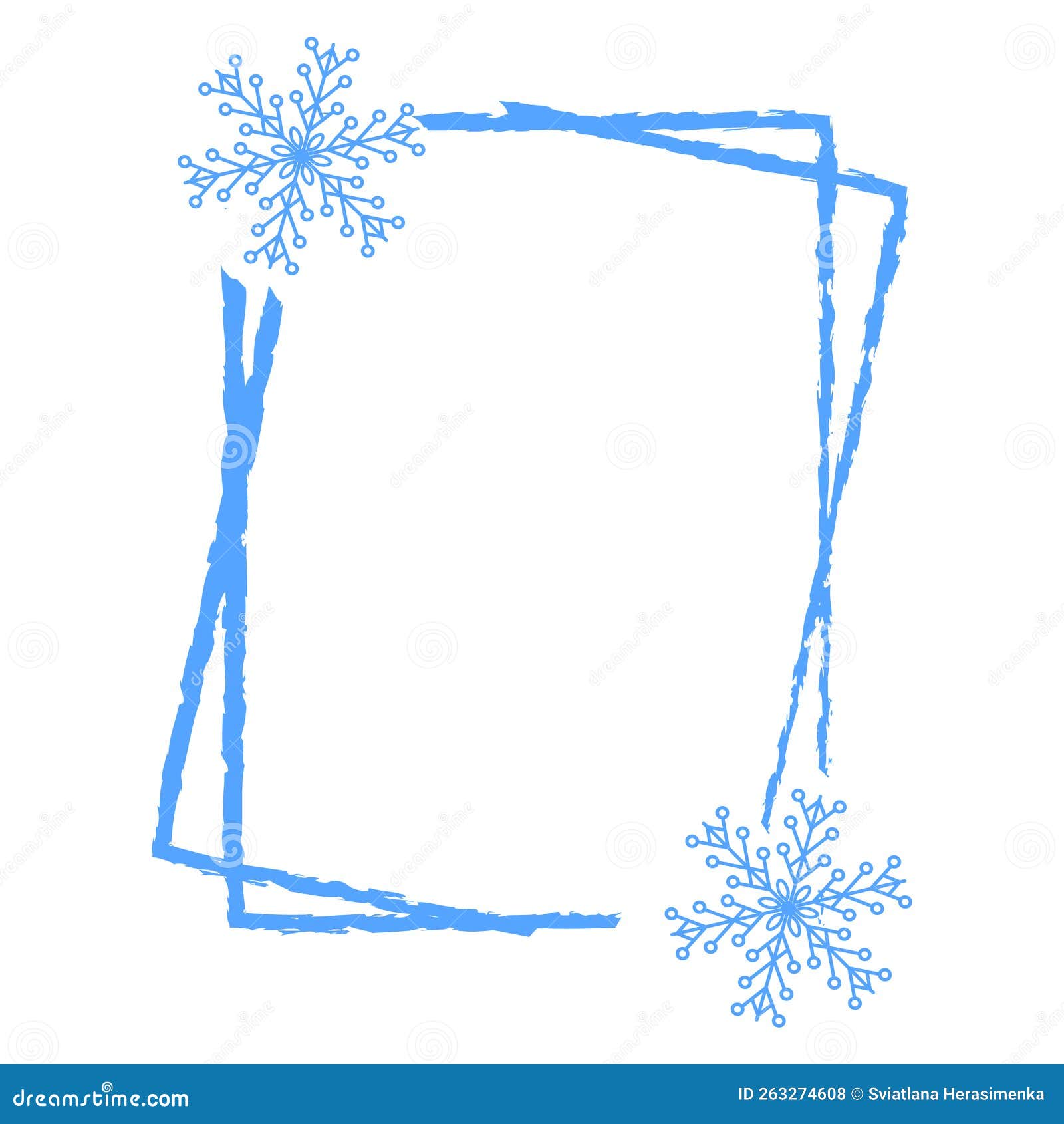 A Set of Christmas Frames on a Blue Background. Vector Illustration ...